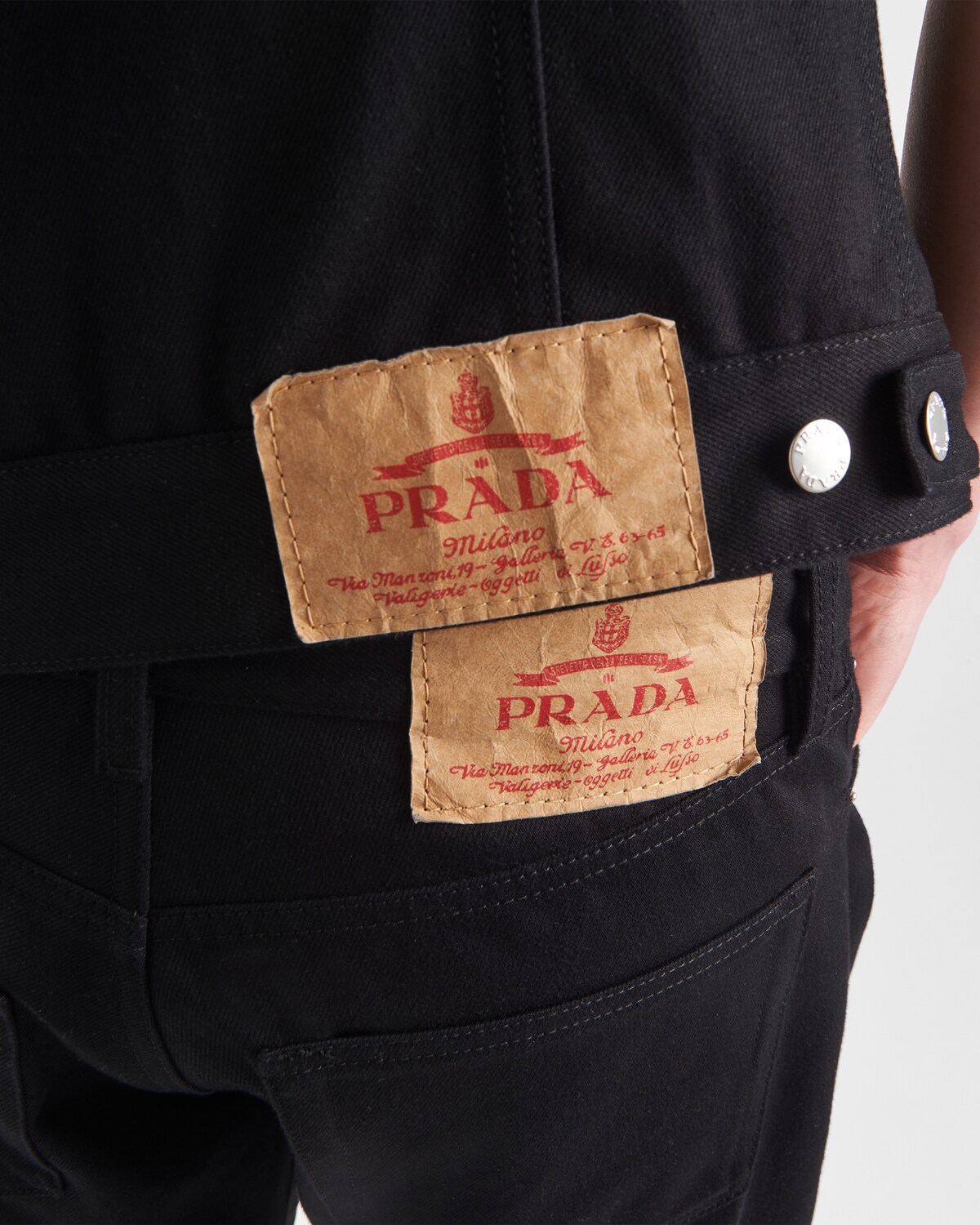 Black Five-pocket Bull Denim Jeans | PRADA
