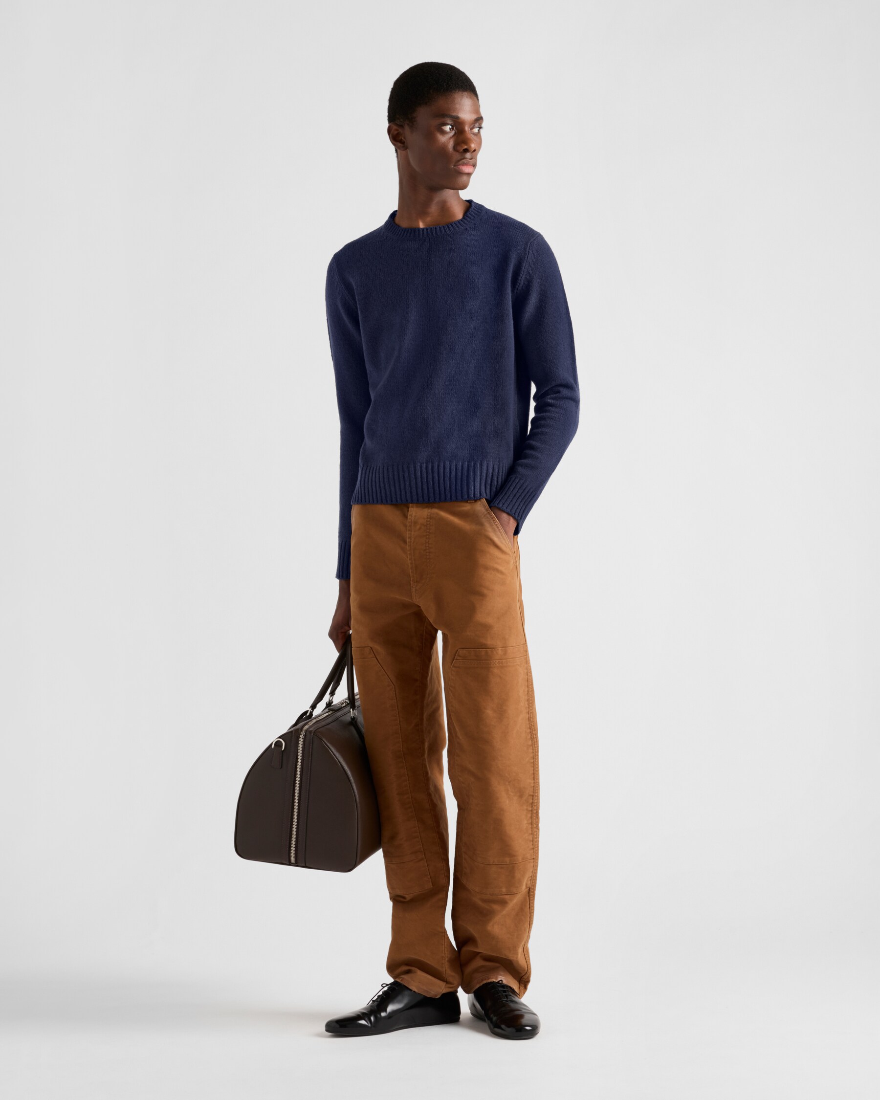 Brown Moleskin Cotton Pants | PRADA