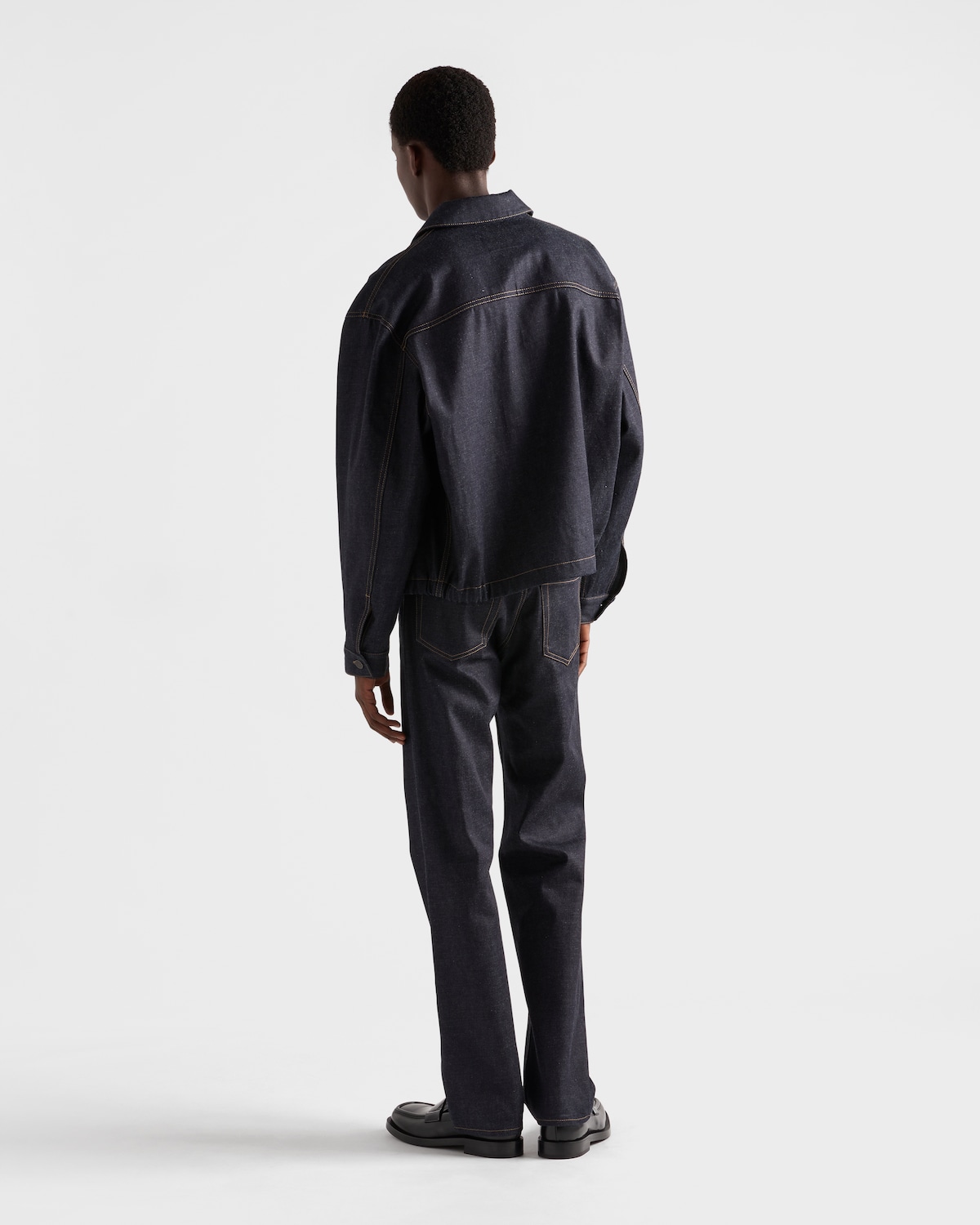 Navy Regular Raw Denim Jeans | PRADA