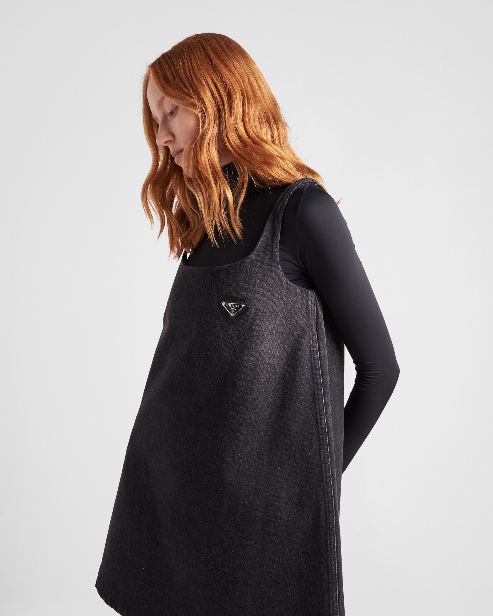 Black Denim Mini-dress | PRADA