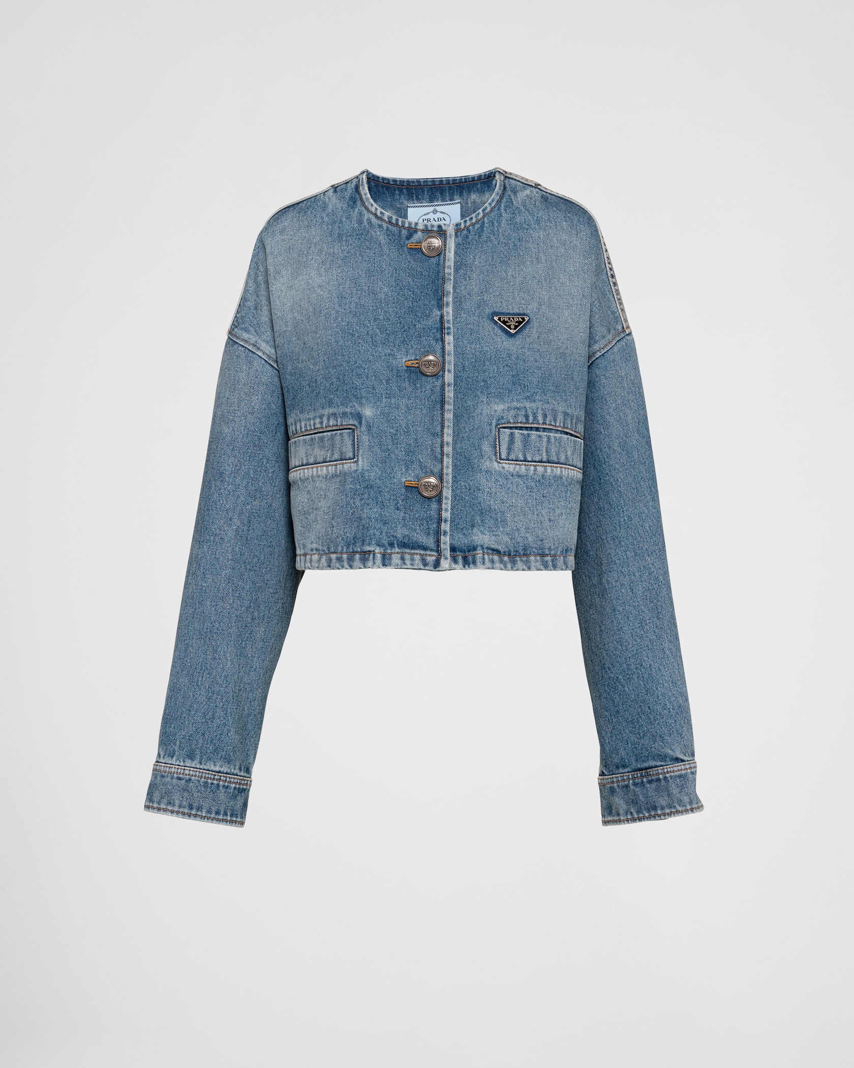 Sky Blue Denim Blouson Jacket | PRADA