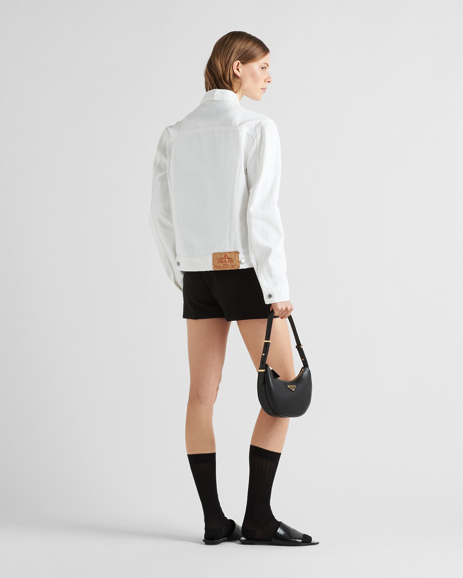 White Bull Denim Blouson Jacket | PRADA