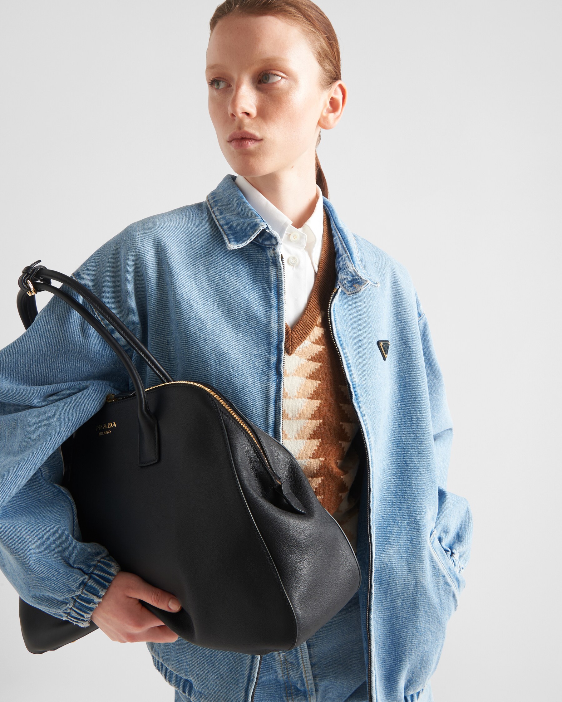 Sky Blue Denim Jacket | PRADA