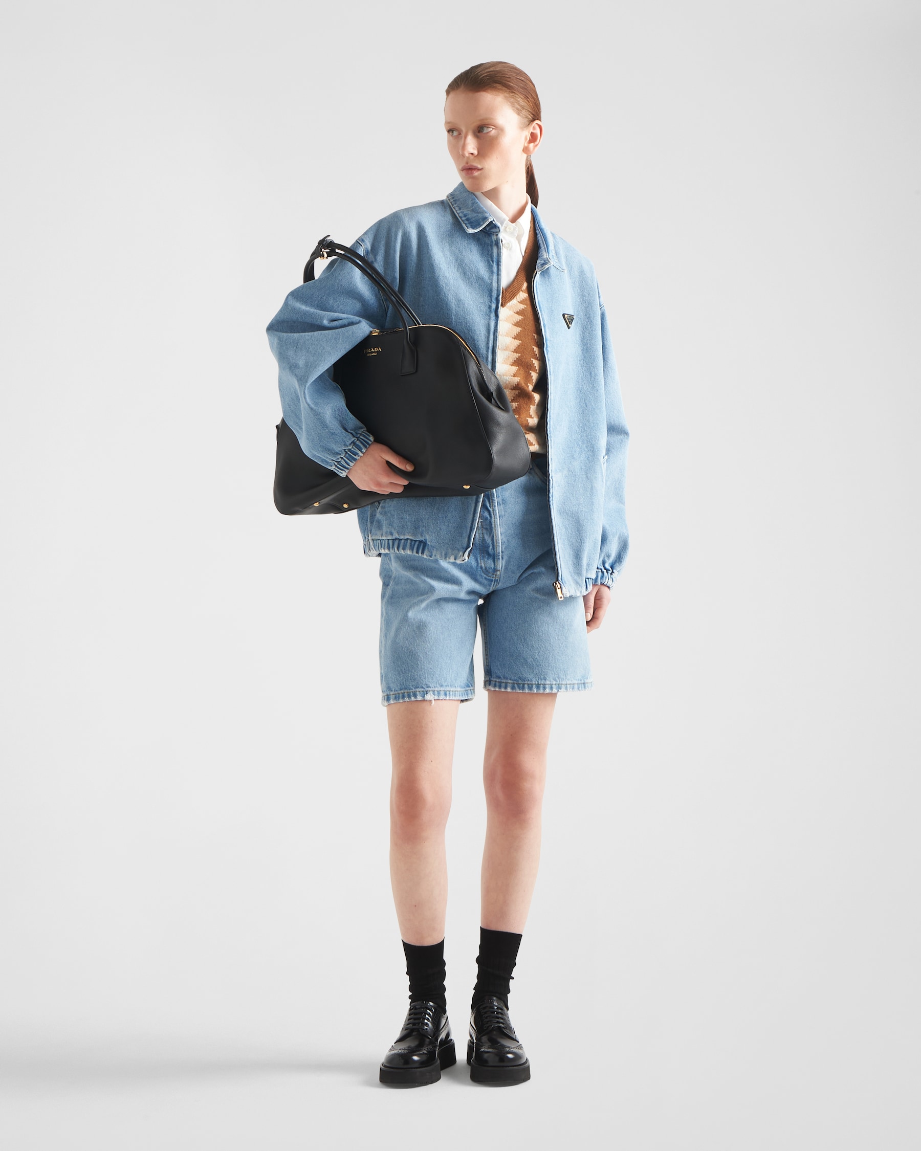Sky Blue Denim Jacket | PRADA