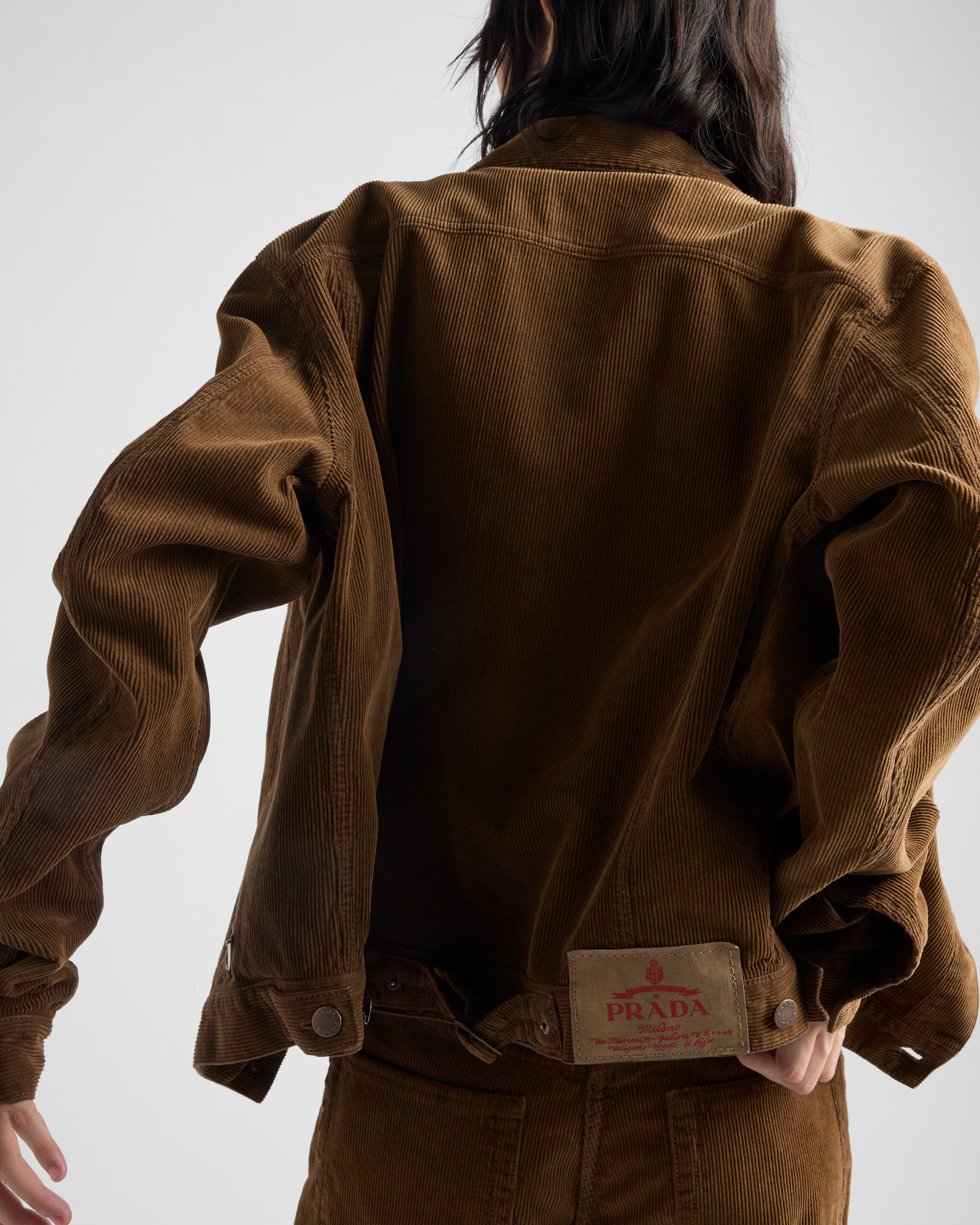 Caramel Corduroy Blouson Jacket | PRADA