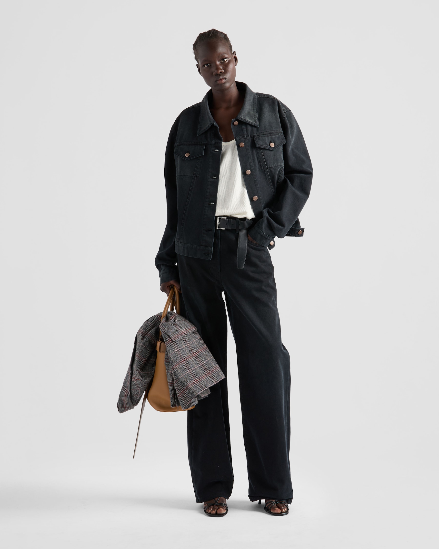 Black Denim Blouson Jacket | PRADA