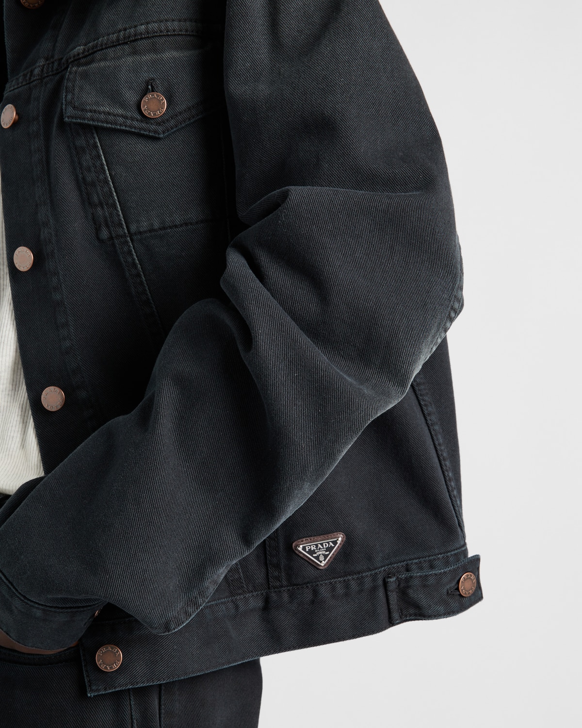 Black Denim Blouson Jacket | PRADA
