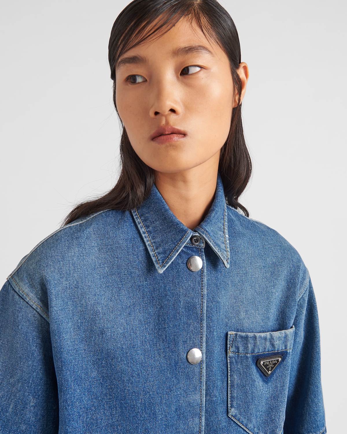 Mid Blue Denim Shirt | PRADA