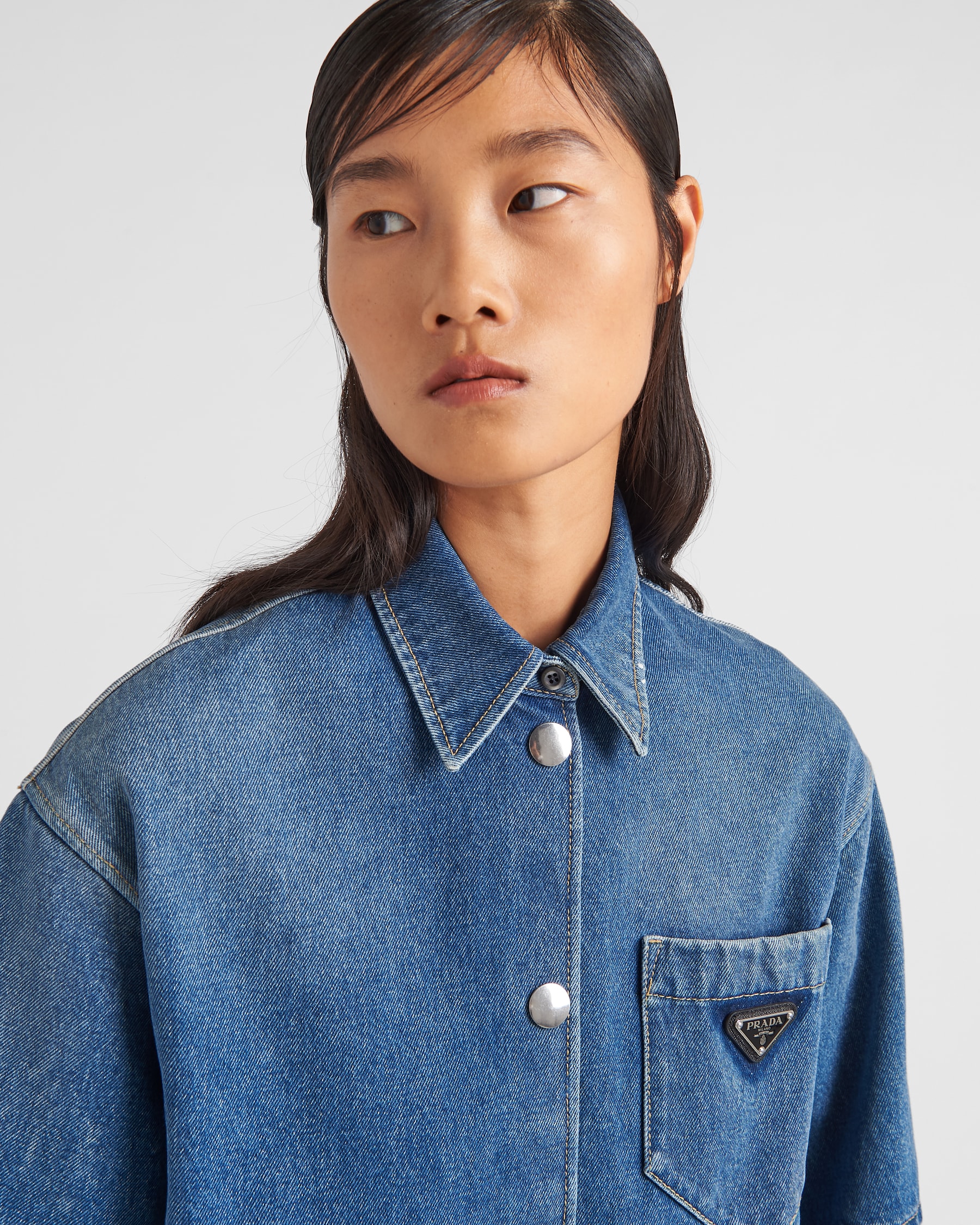 Mid Blue Denim Shirt | PRADA