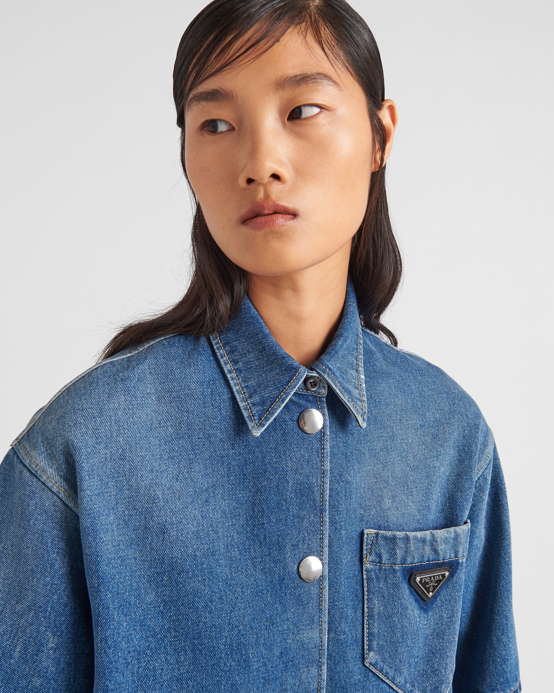 Navy Denim Shirt | PRADA