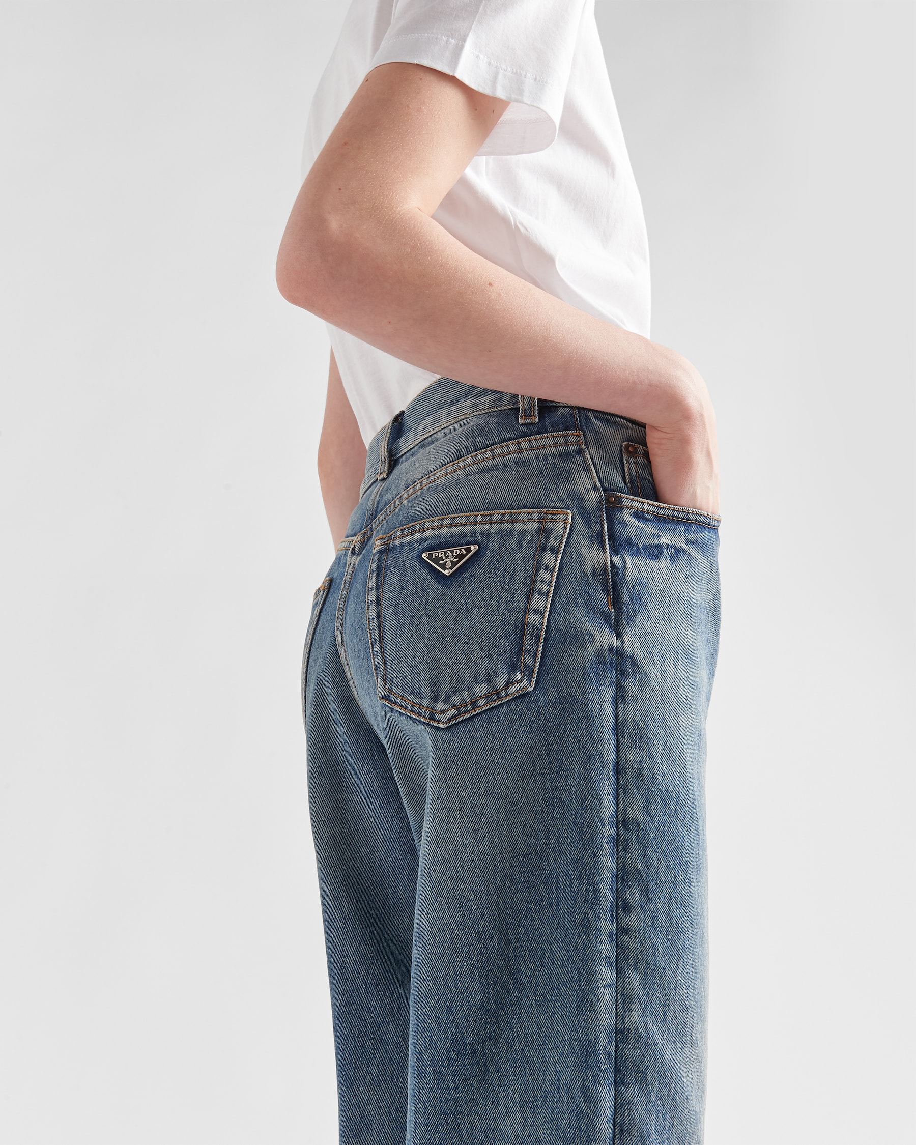 Sky Blue Five-pocket Denim Jeans | PRADA