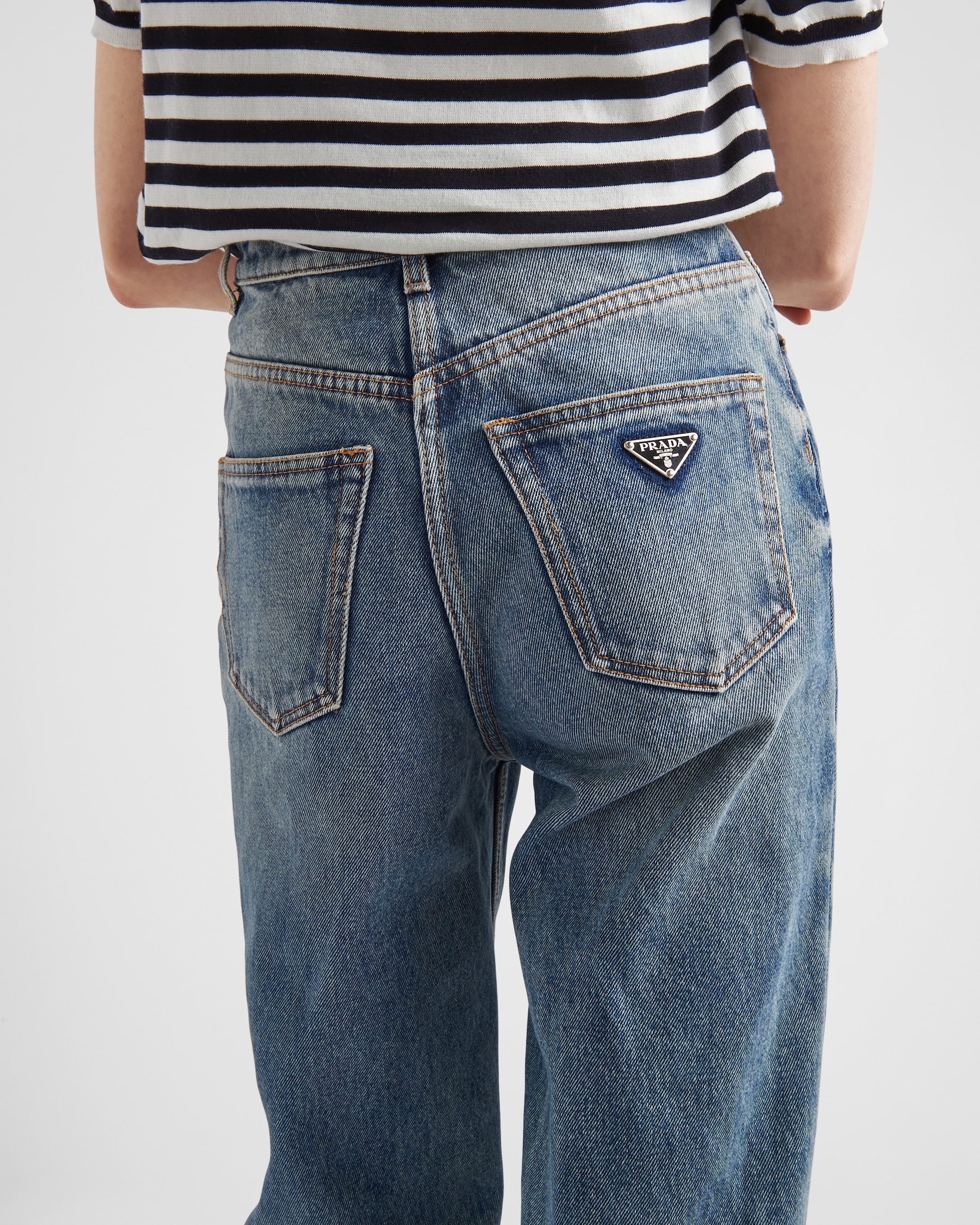 Sky Blue Five-pocket Denim Jeans | PRADA