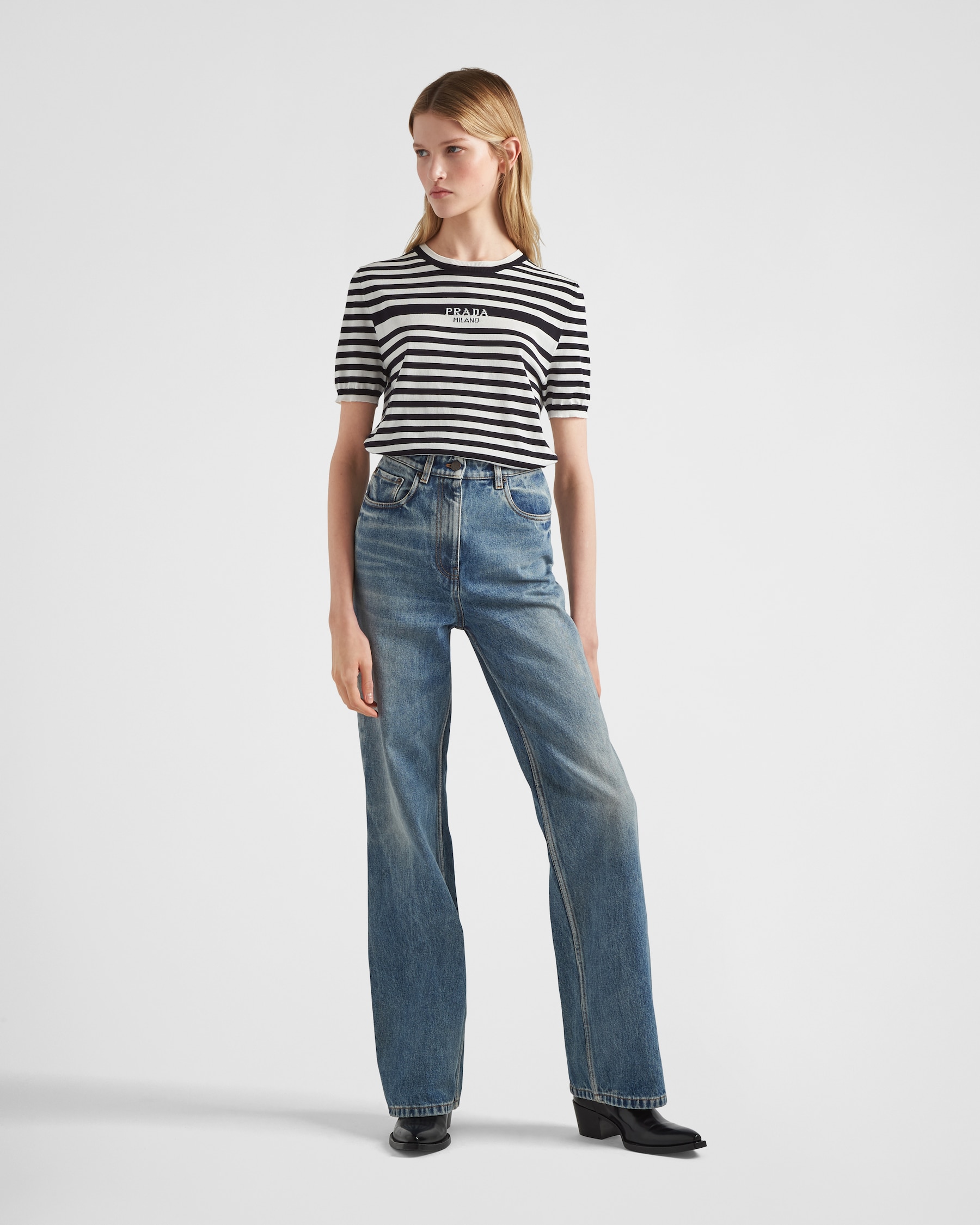 Sky Blue Five-pocket Denim Jeans | PRADA