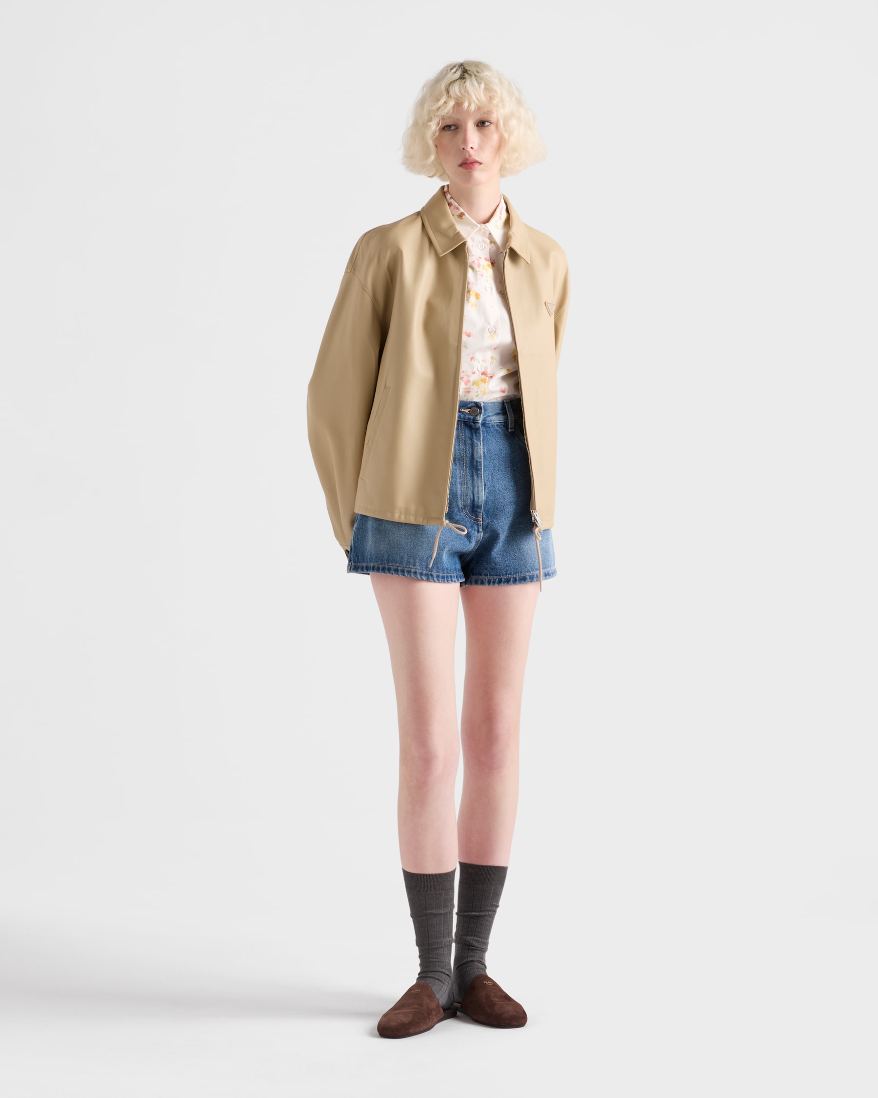 Light Blue Denim Shorts | PRADA