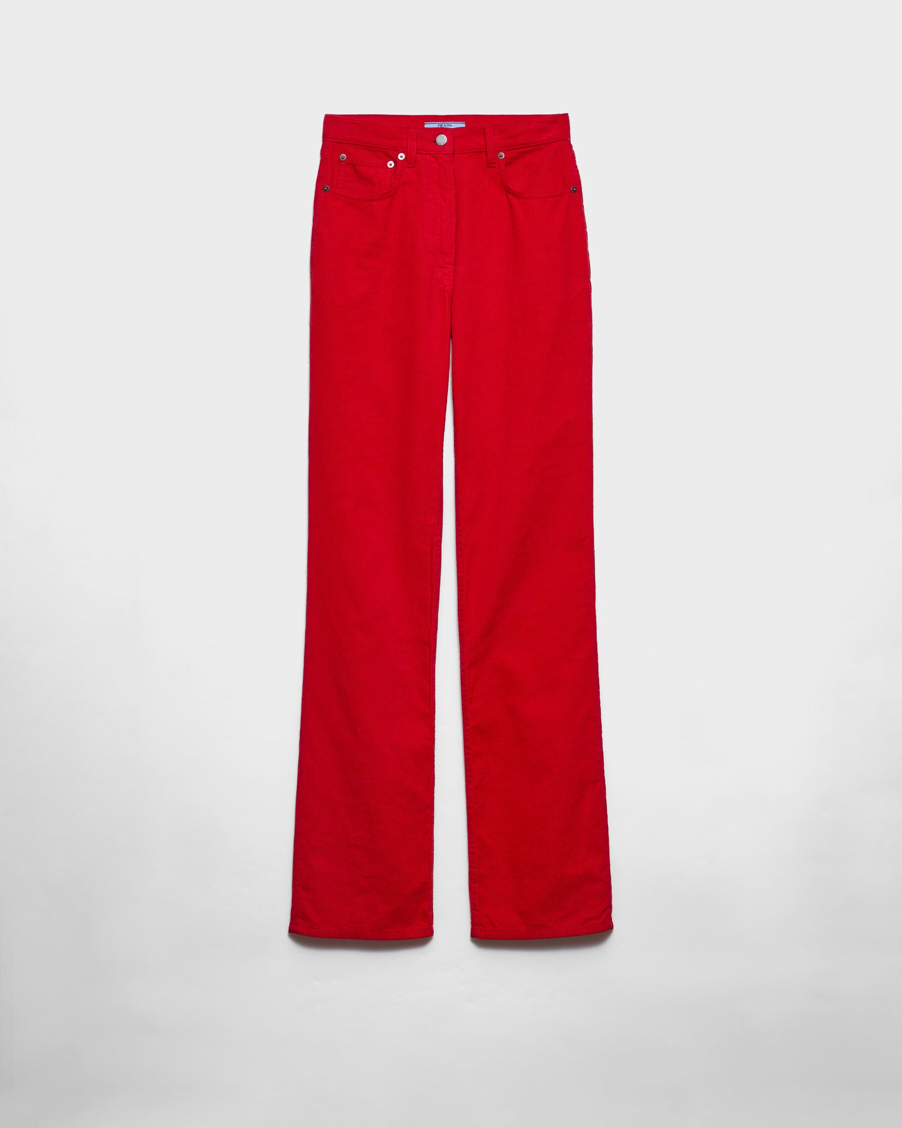 Red Five-pocket Corduroy Pants | PRADA