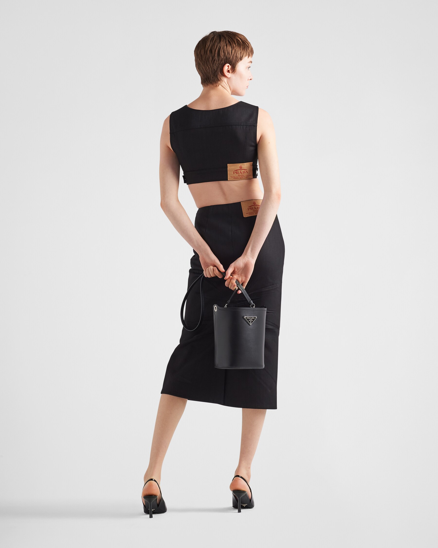 Black Stretch Denim Top | PRADA