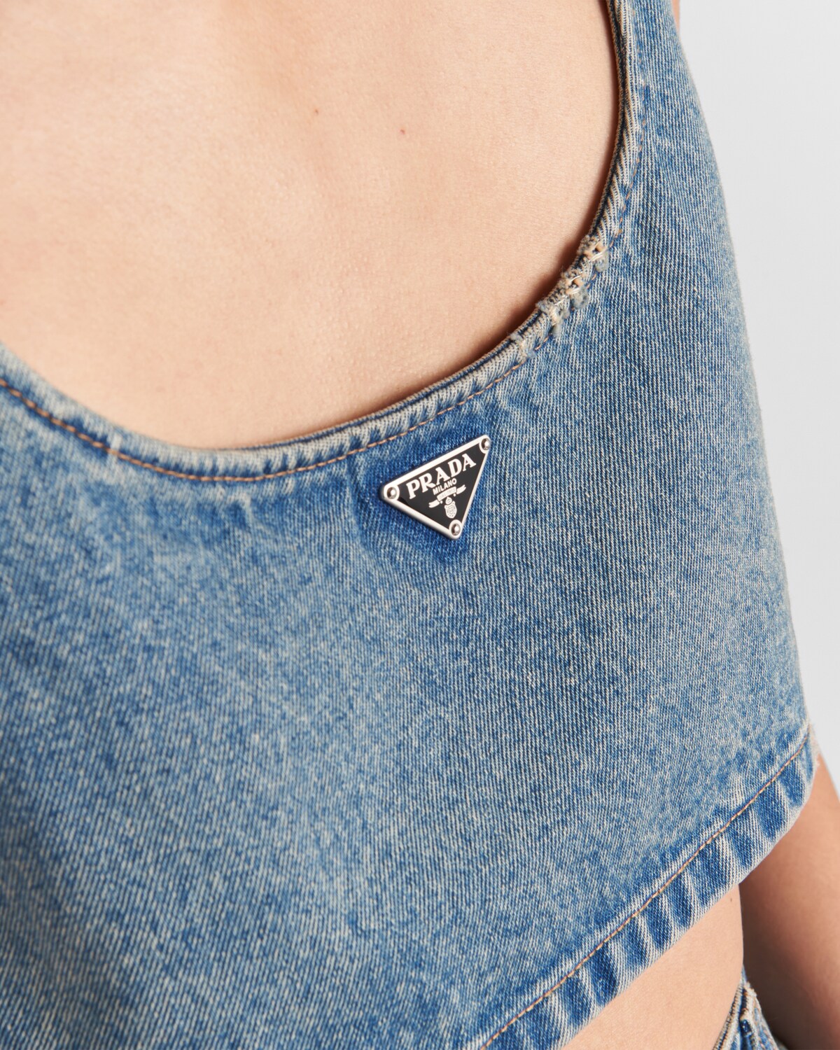 Mid Blue Denim Top | PRADA