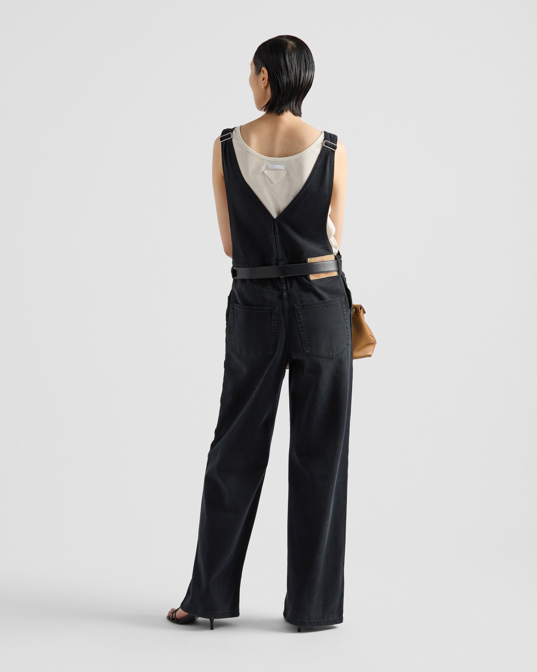 Black Denim Overalls | PRADA
