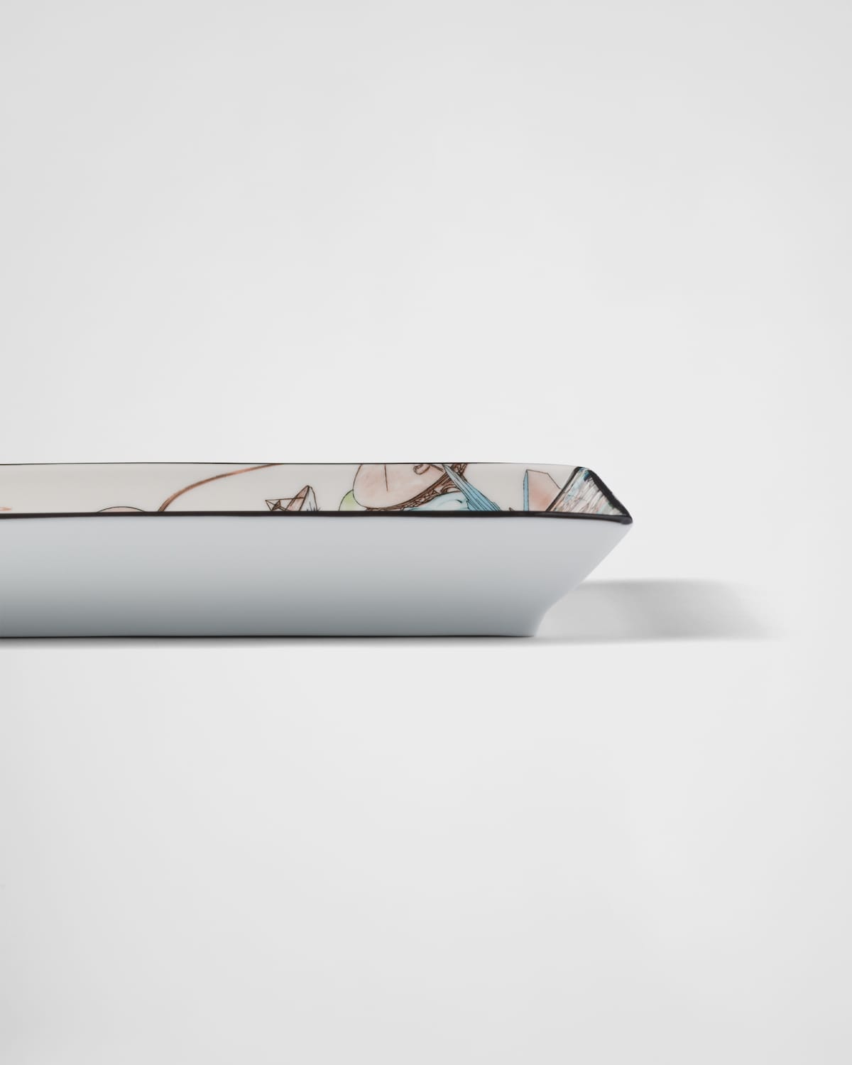 Jade Green Large rectangular porcelain catchall tray - Florid | PRADA