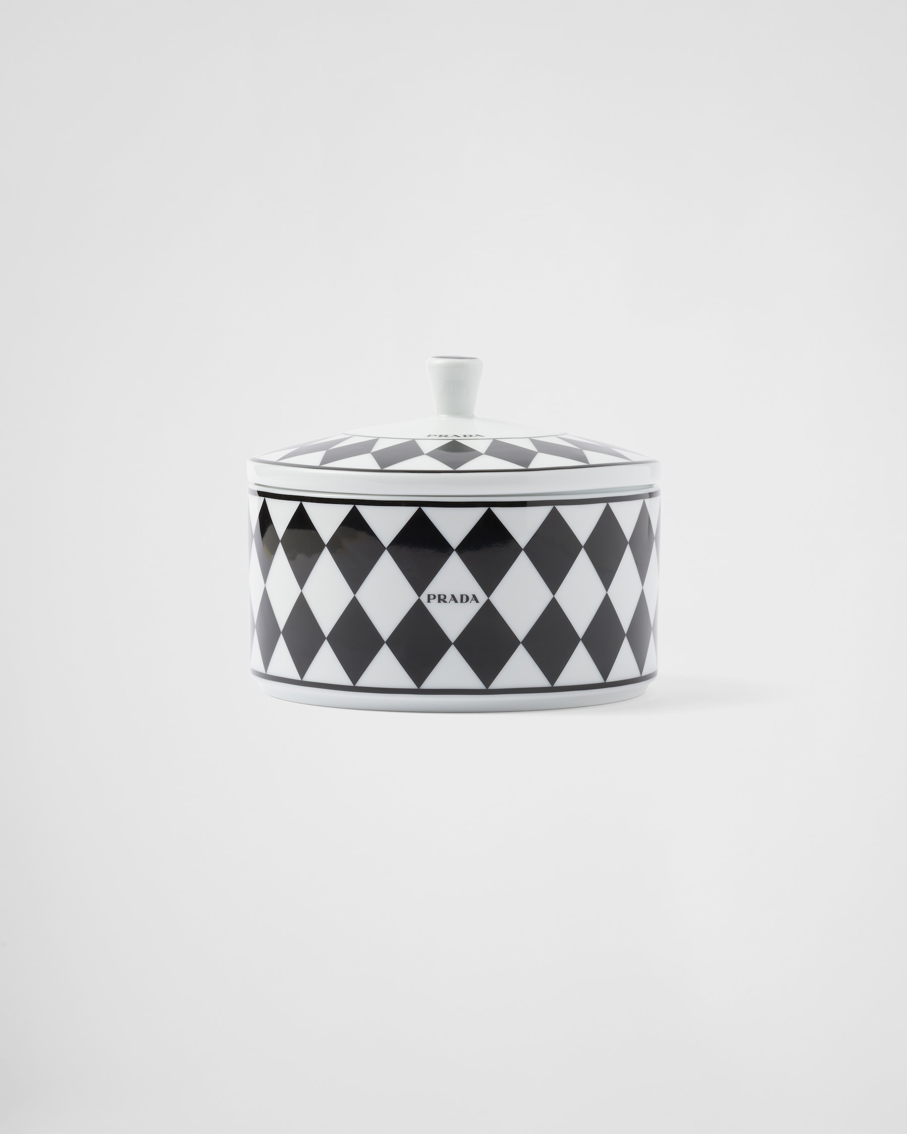 White/black Porcelain Box - Checkerboard | PRADA