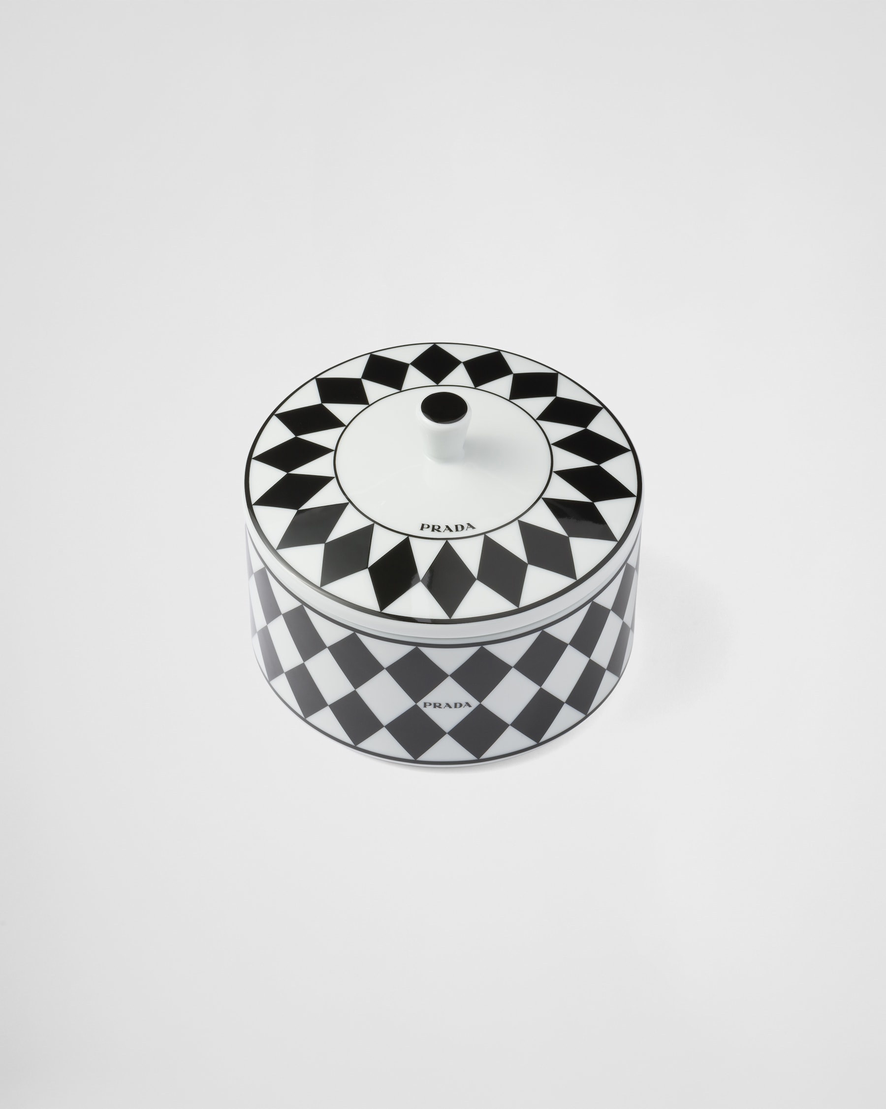 White/black Porcelain Box - Checkerboard | PRADA