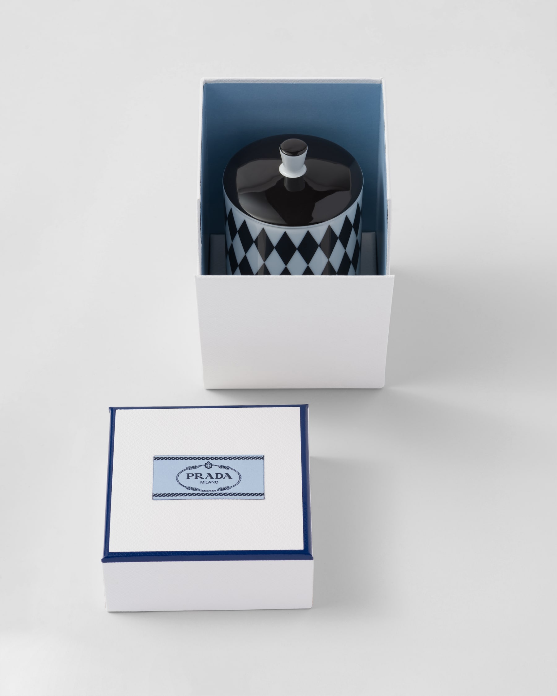 White/black Porcelain Scented Candle - Checkerboard | PRADA