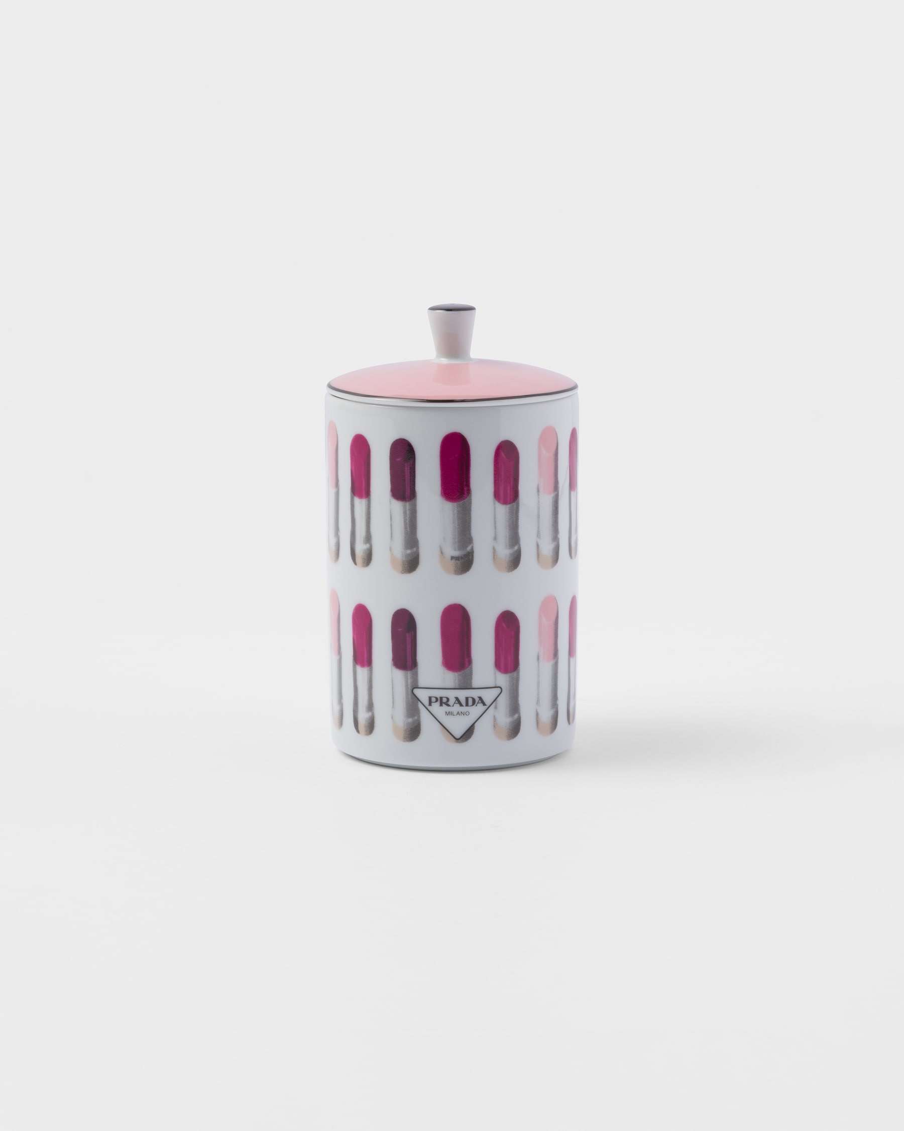 White/pale Pink Porcelain scented candle - Lipstick Style | PRADA
