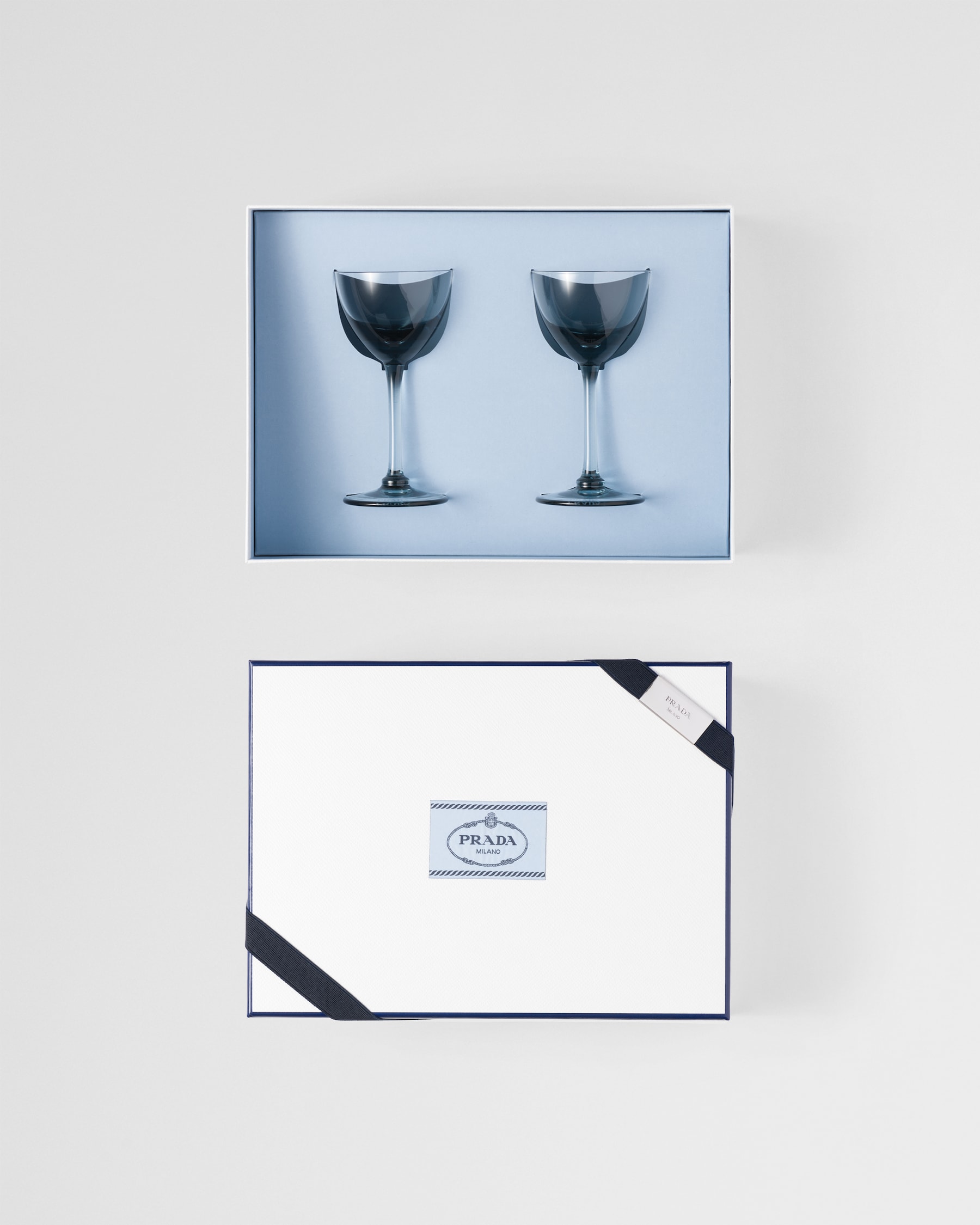 Sea Blue Set of two crystal cocktail glasses - New York | PRADA