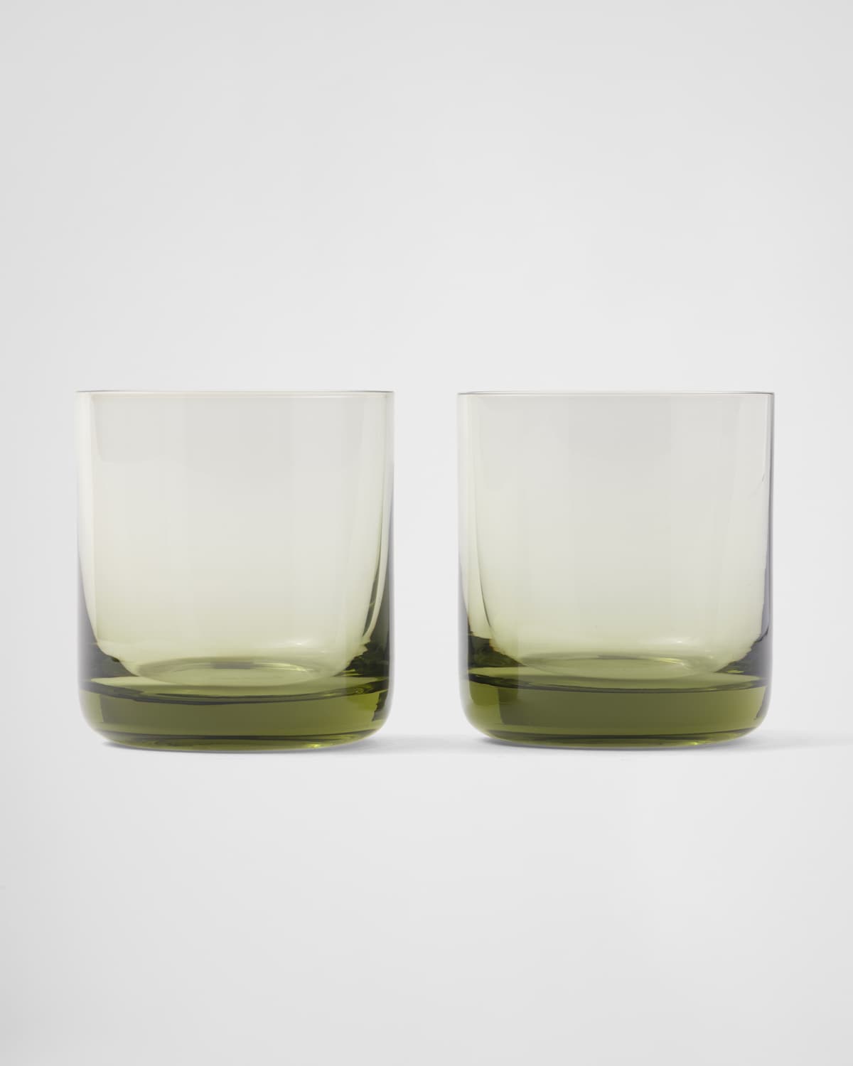 Moss Set of two crystal tumbler glasses - Plinth | PRADA