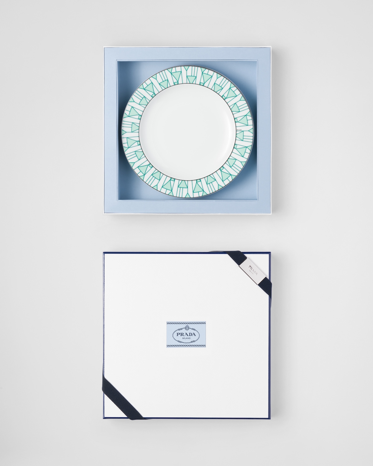 Green Set Of Two Porcelain Dinner Plates - Vienna Green | PRADA