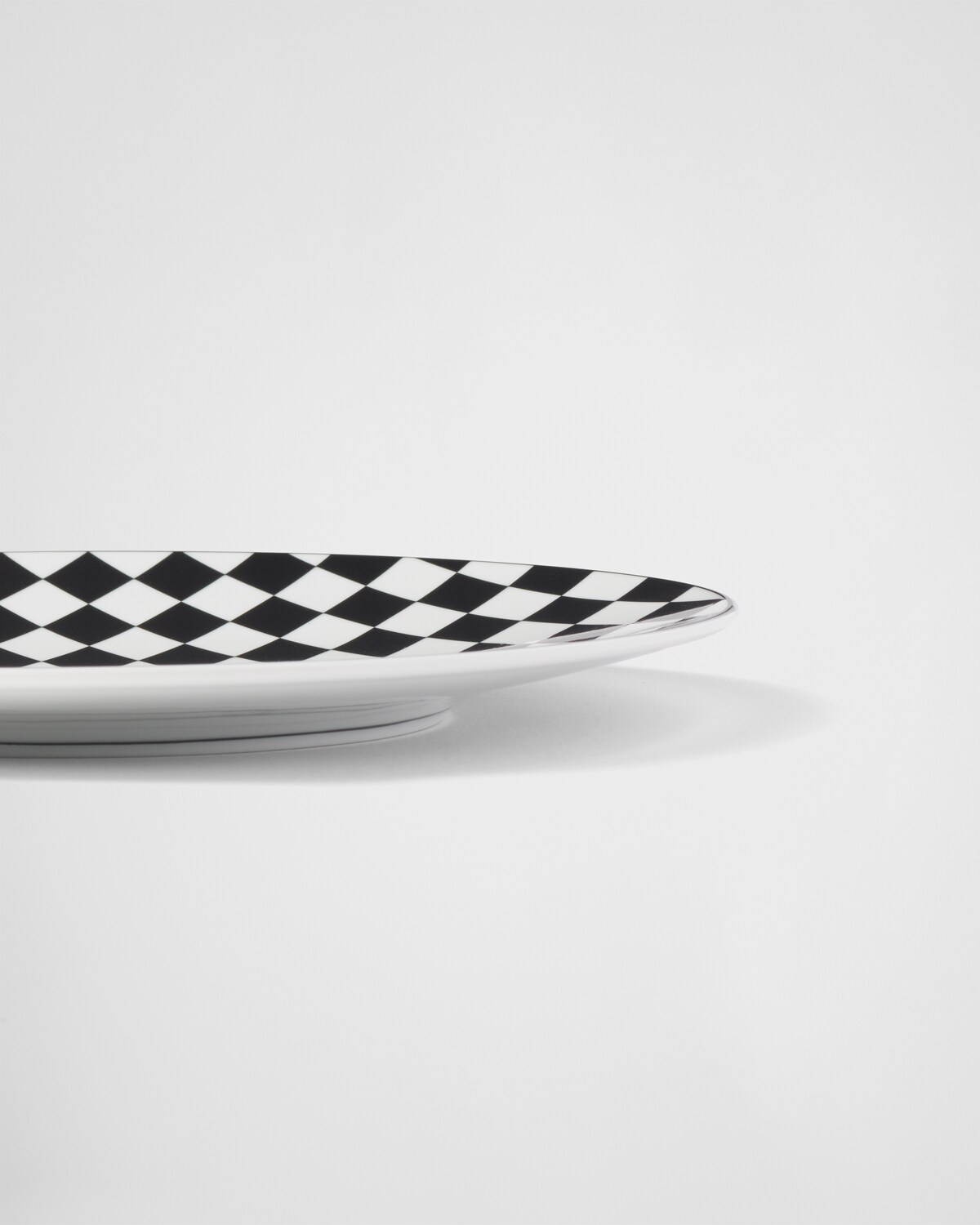 White/black Porcelain charger plate - Checkerboard | PRADA