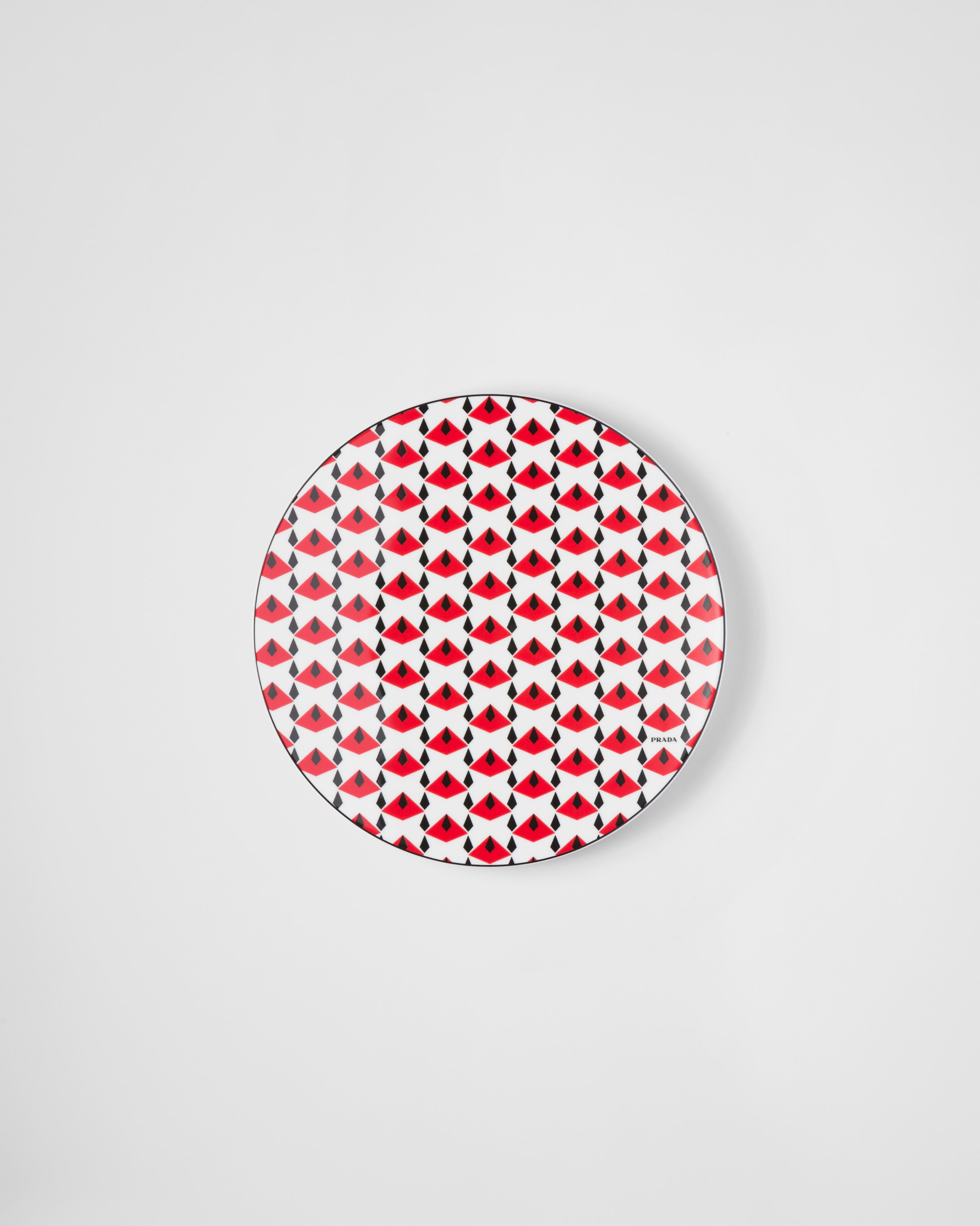 Black/red Porcelain Charger Plate - Vienna Red | PRADA