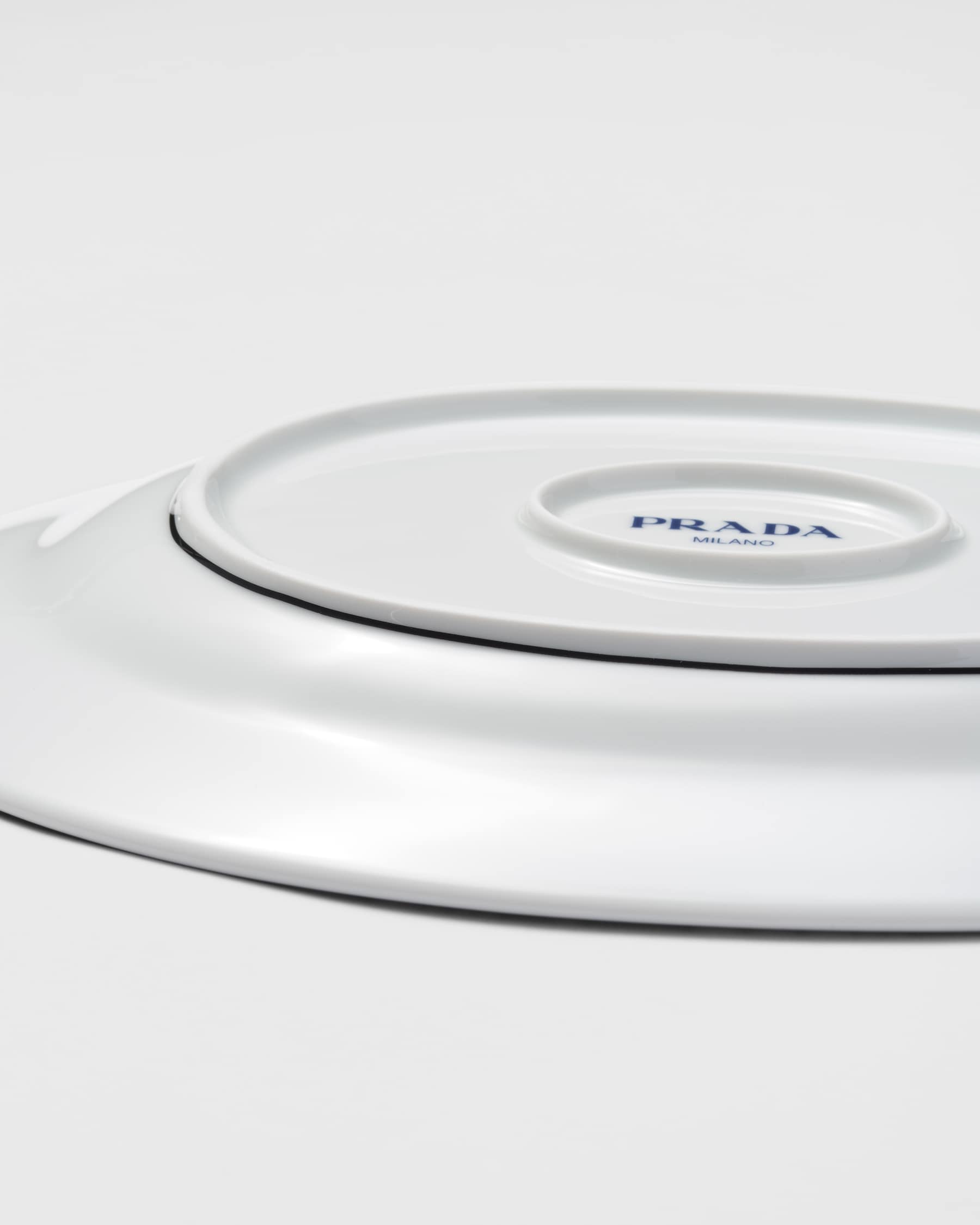 Green Small porcelain serving plate - Vienna Green | PRADA