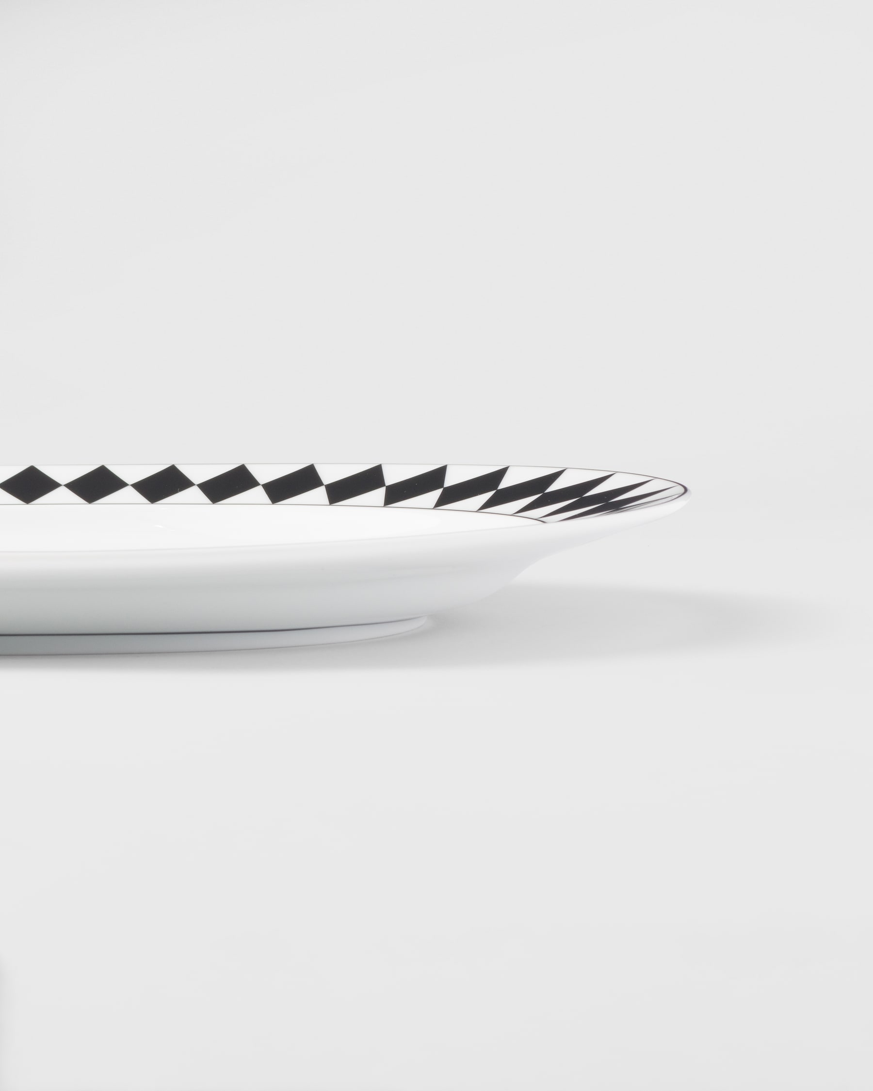 F0e5w Medium Porcelain Serving Plate - Checkerboard | PRADA