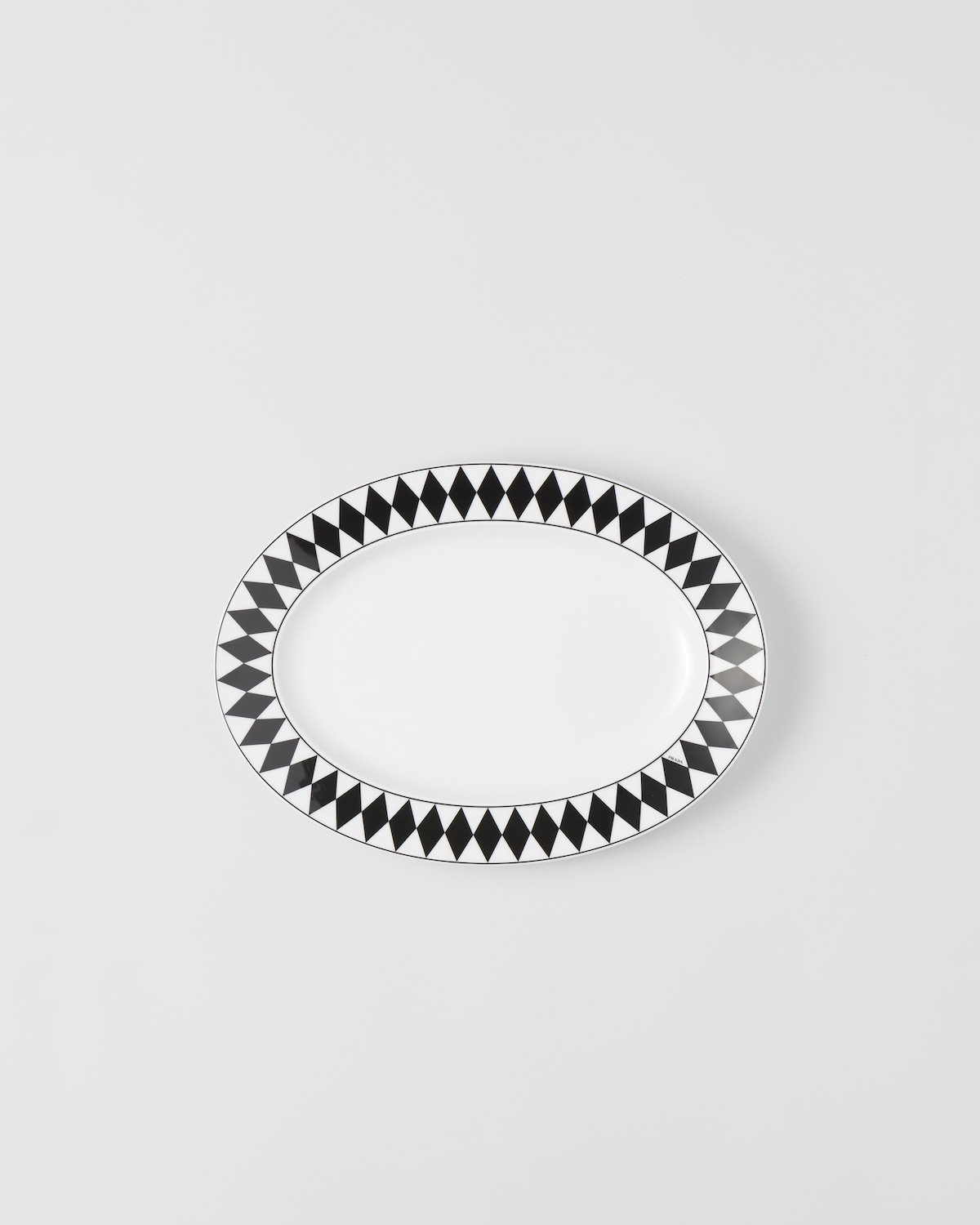 F0e5w Medium Porcelain Serving Plate - Checkerboard | PRADA