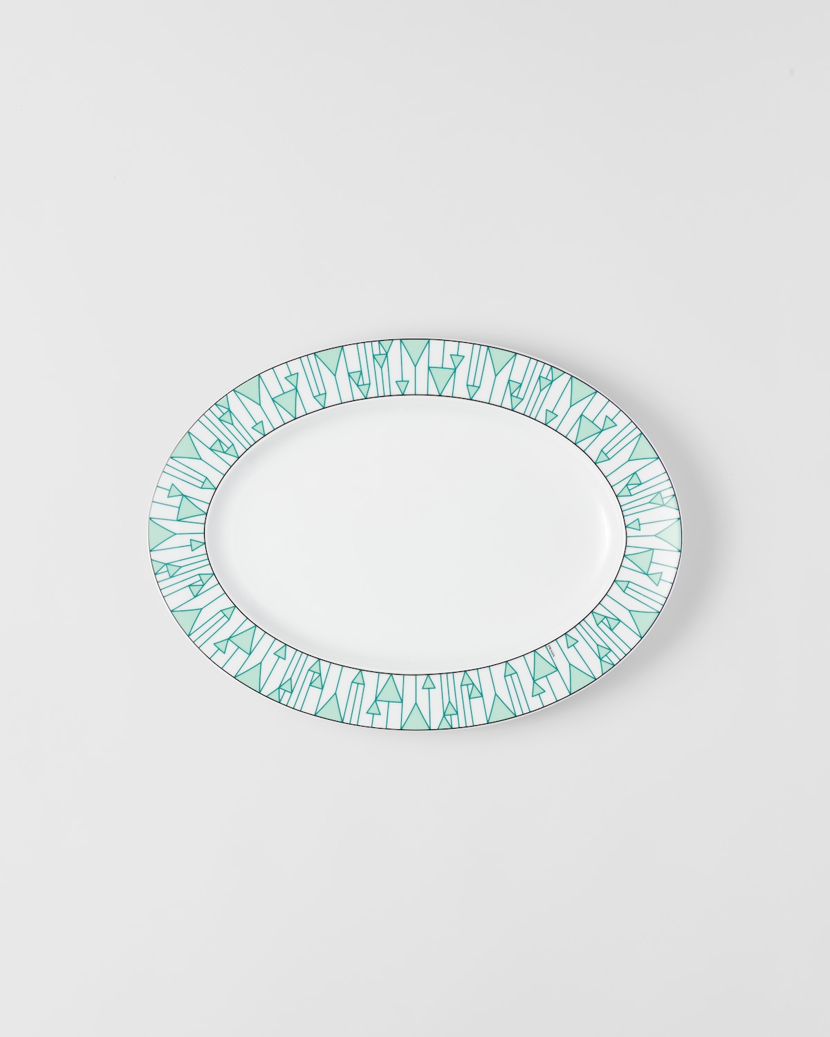 Green Large Porcelain Serving Plate - Vienna Green | PRADA