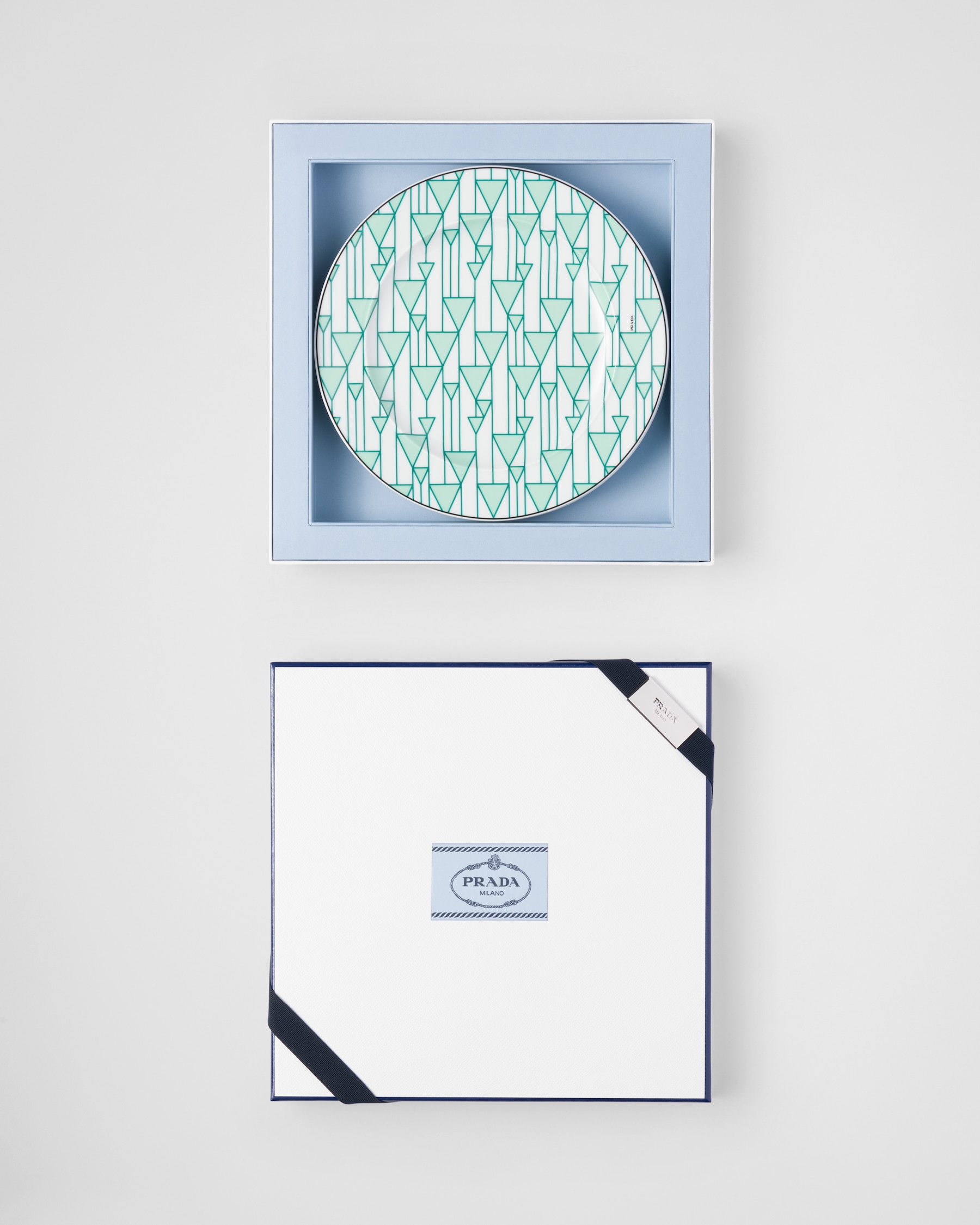 Green Set Of Two Porcelain Dessert Plates - Vienna Green | PRADA