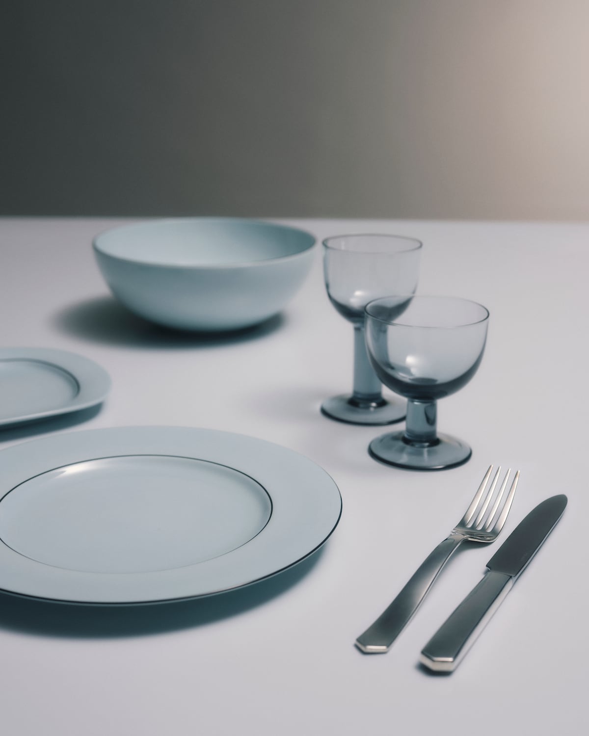 Celadon Light Blue Set of two porcelain dinner plates - Celadon | PRADA