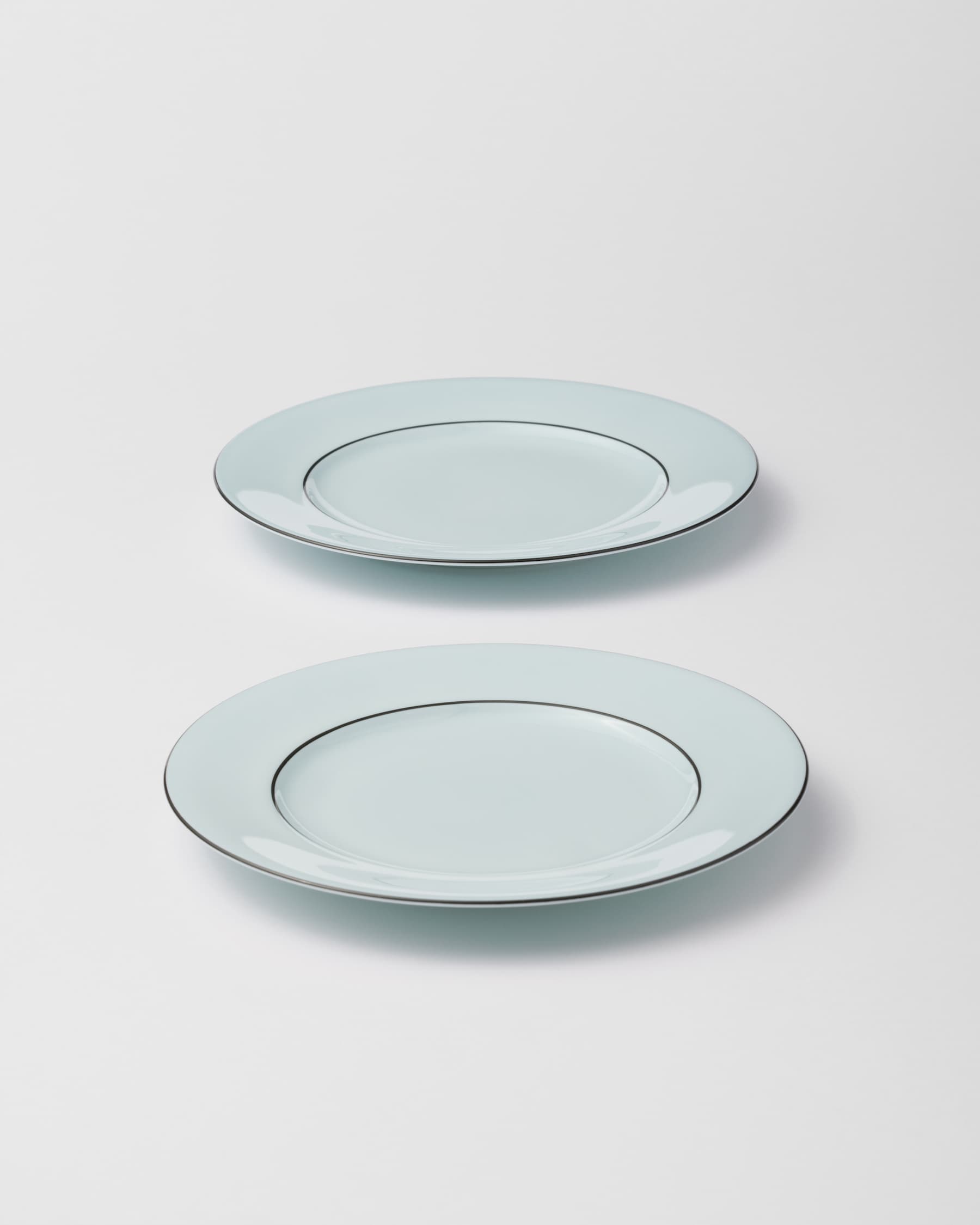 Celadon Light Blue Set of two porcelain bread plates - Celadon | PRADA
