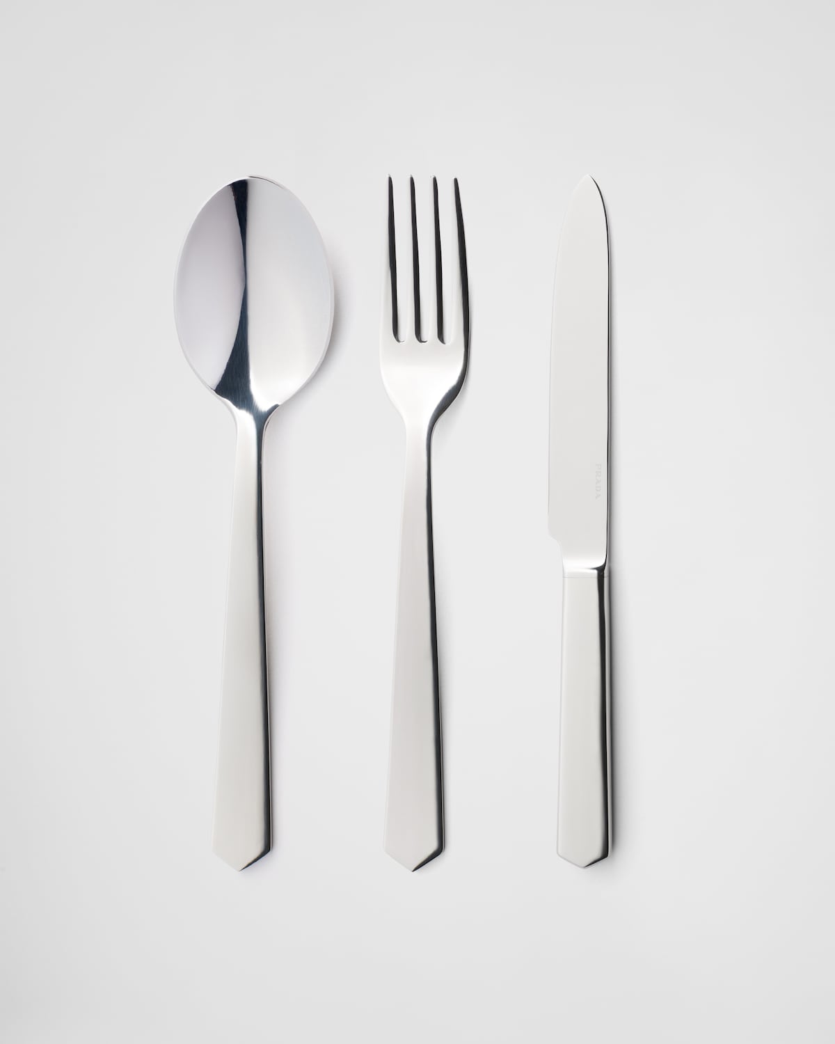 Steel Gray Stainless steel flatware set | PRADA