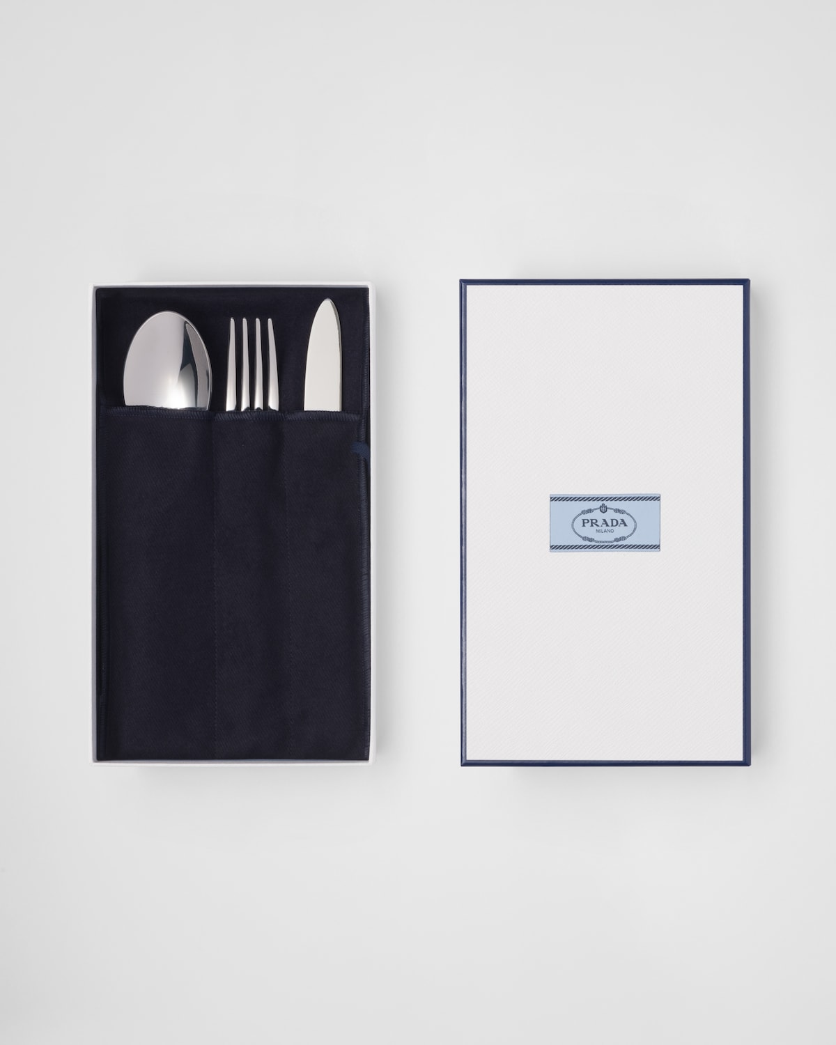 Steel Gray Stainless Steel Dessert Flatware Set | PRADA