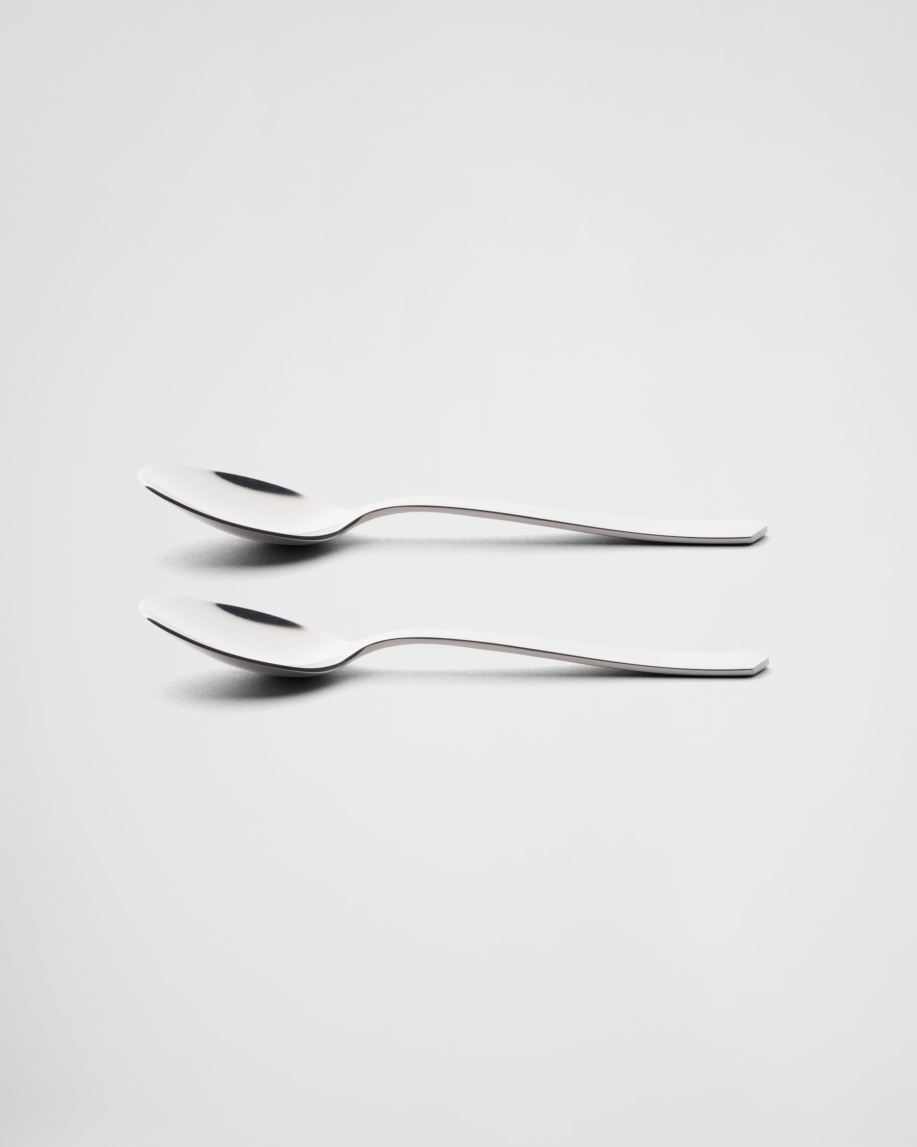 Steel Gray Set Of Two Stainless Steel Coffee Spoons | PRADA