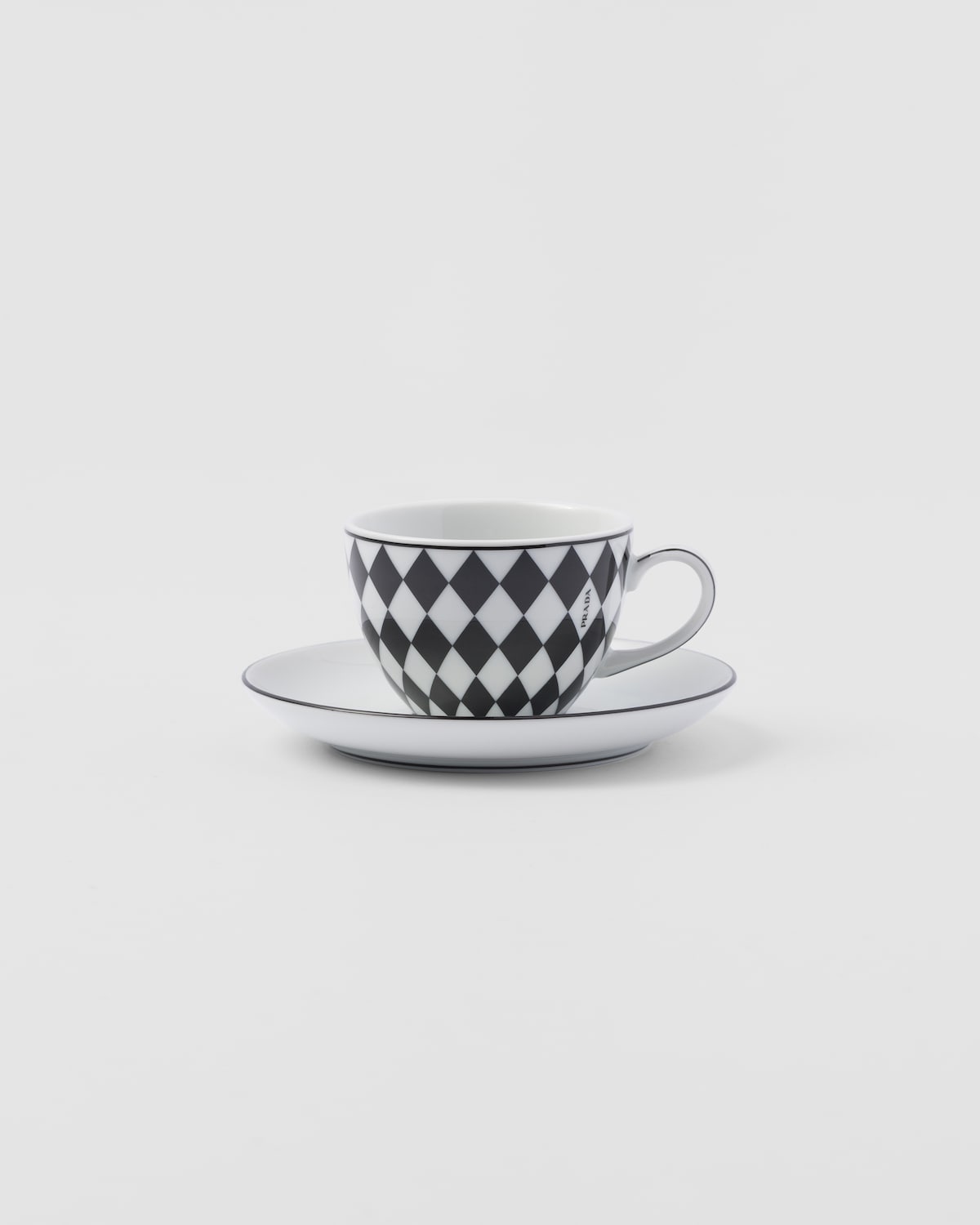 F0e5w Set Of Four Porcelain Espresso Cups - Checkerboard | PRADA