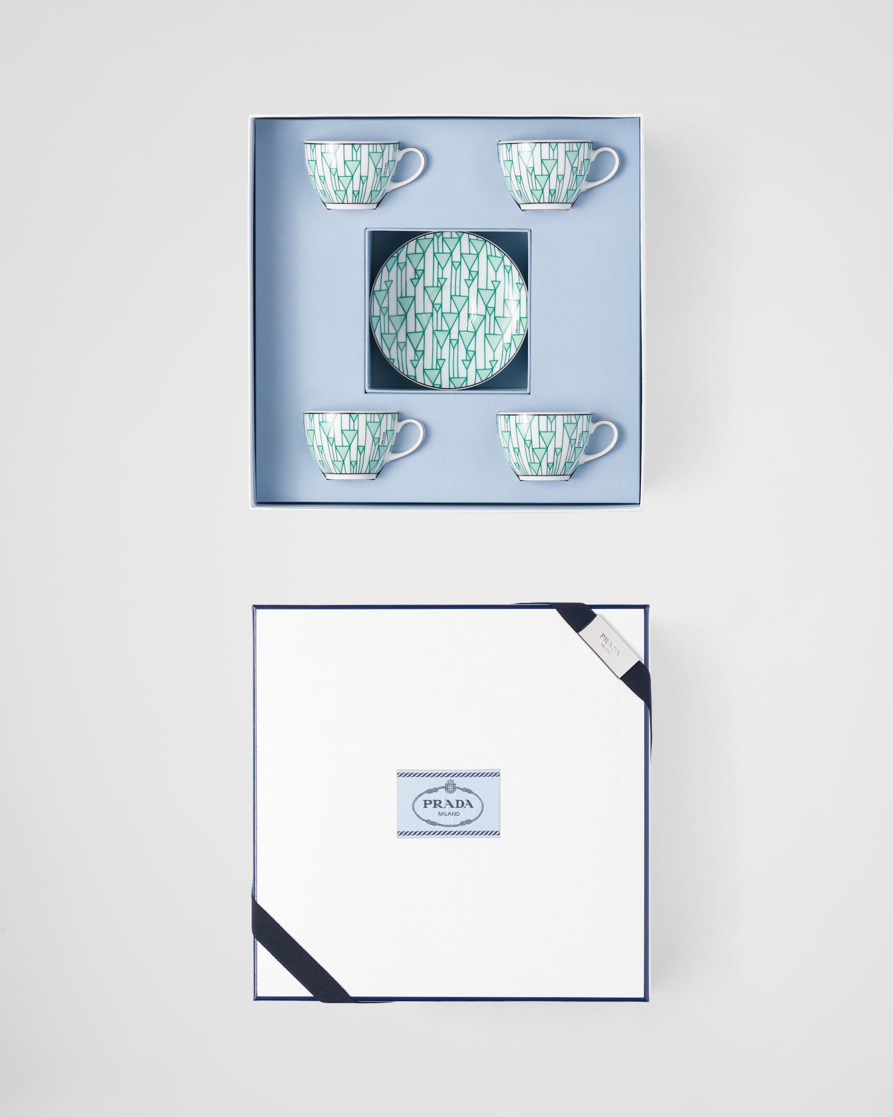 Green Set of four porcelain espresso cups - Vienna Green | PRADA