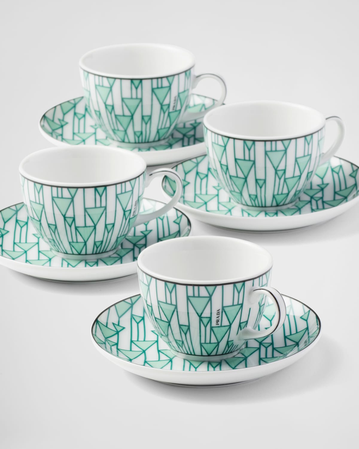Green Set of four porcelain espresso cups - Vienna Green | PRADA