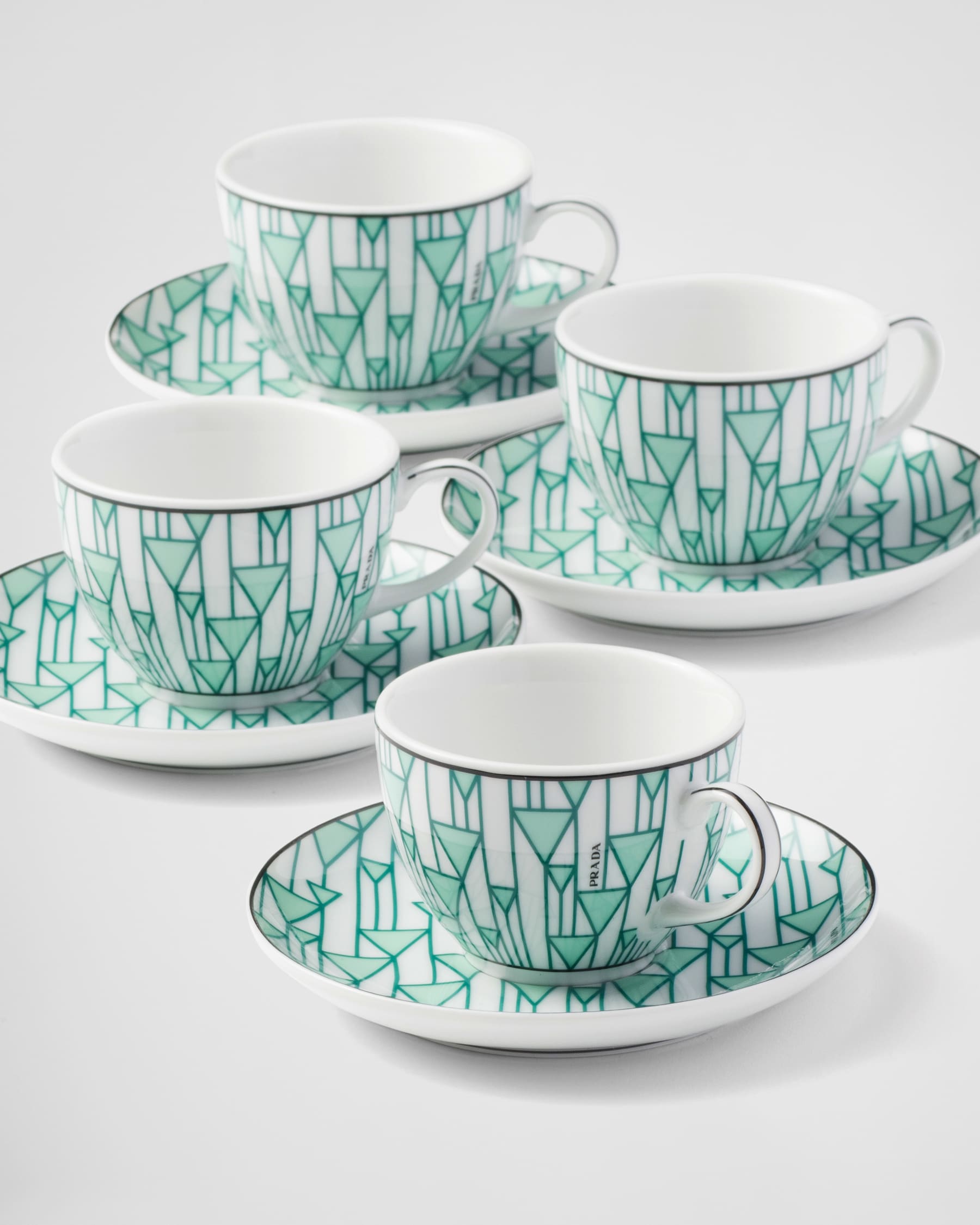 Green Set of four porcelain espresso cups - Vienna Green | PRADA