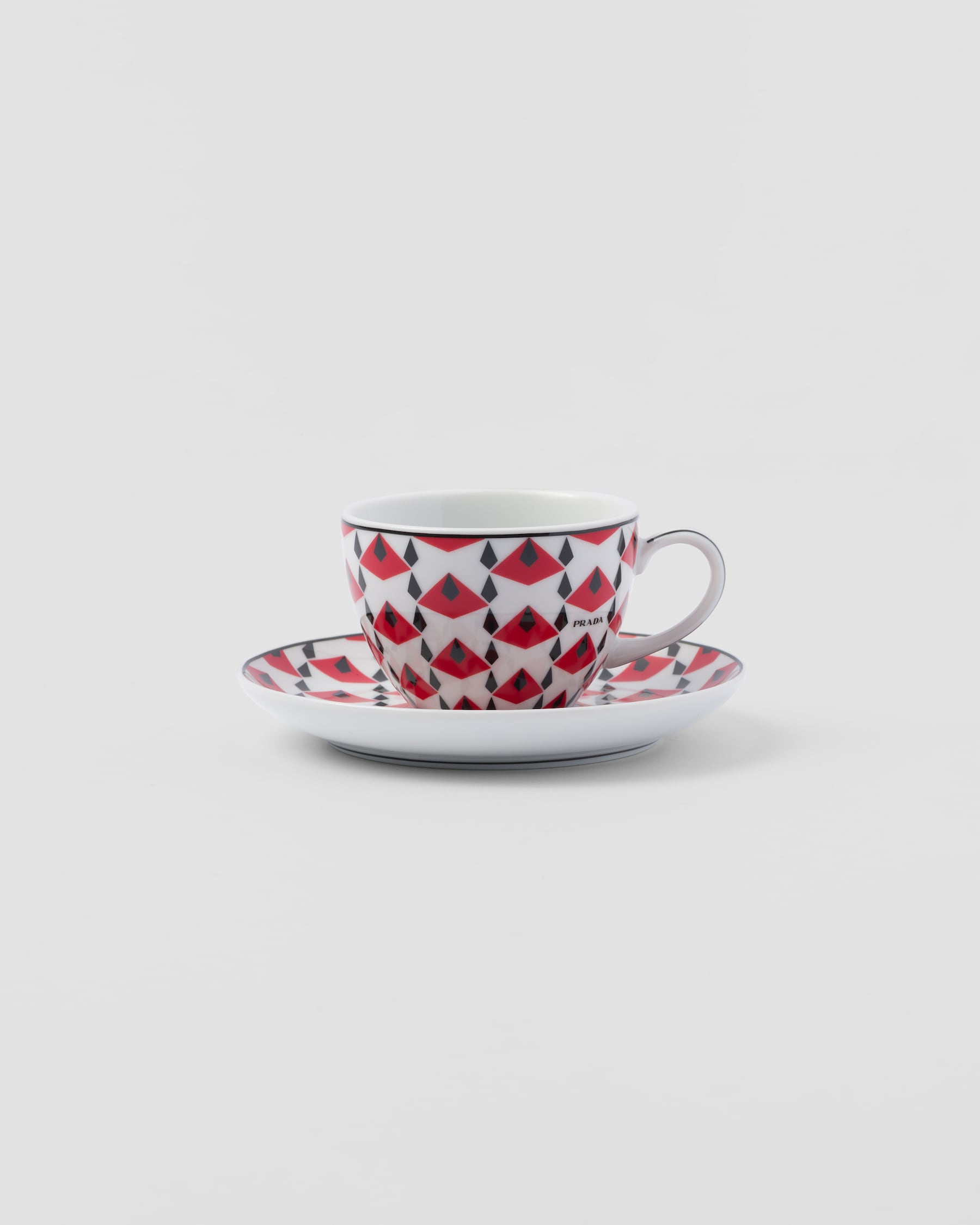 Black/red Set of four porcelain espresso cups - Vienna Red | PRADA ...