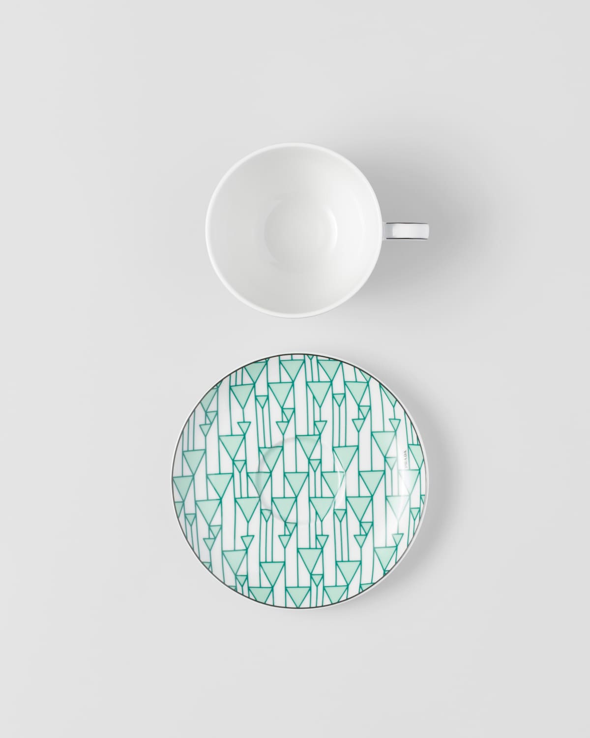 Green Set of two porcelain cappuccino cups - Vienna Green | PRADA