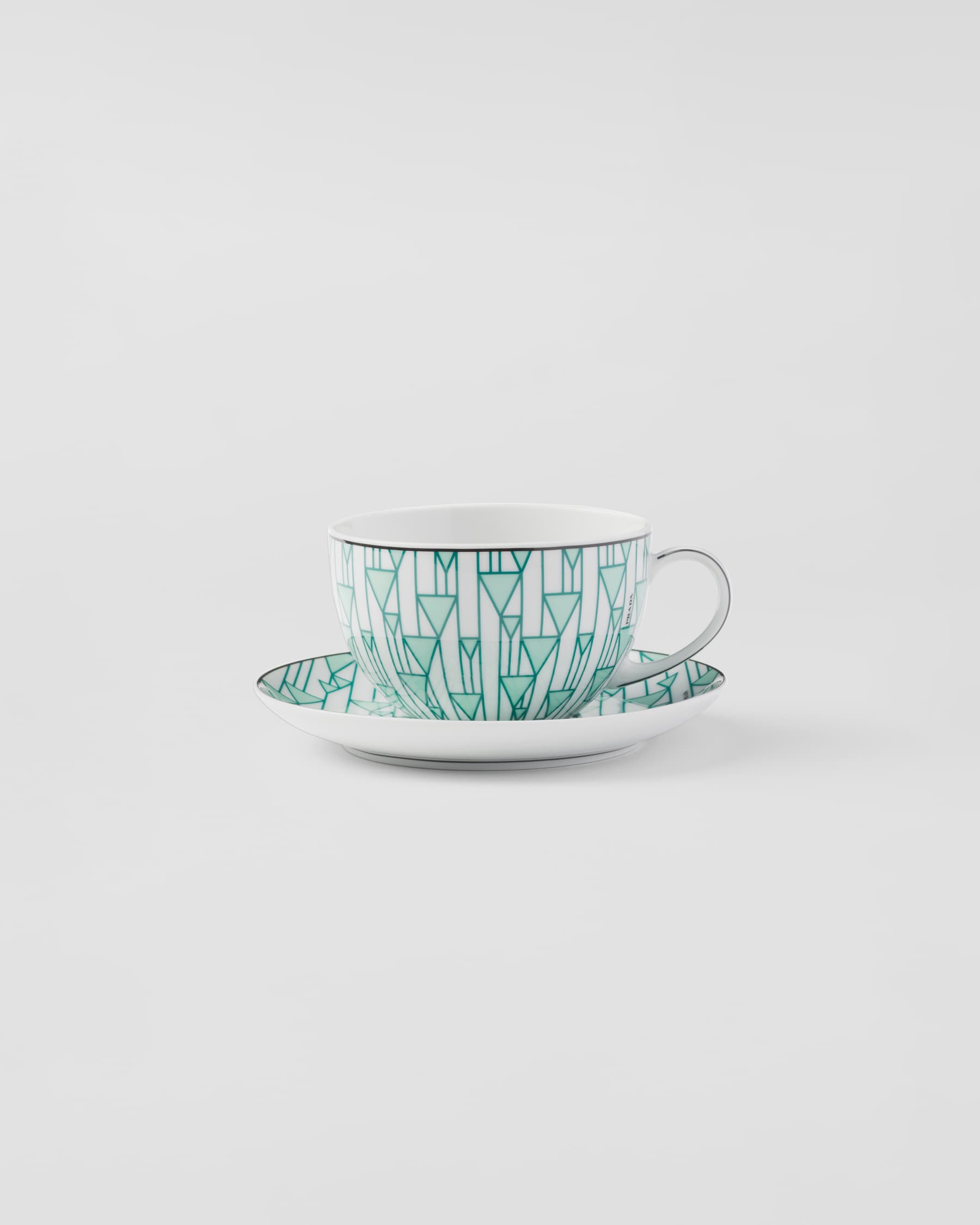 Green Set of two porcelain cappuccino cups - Vienna Green | PRADA