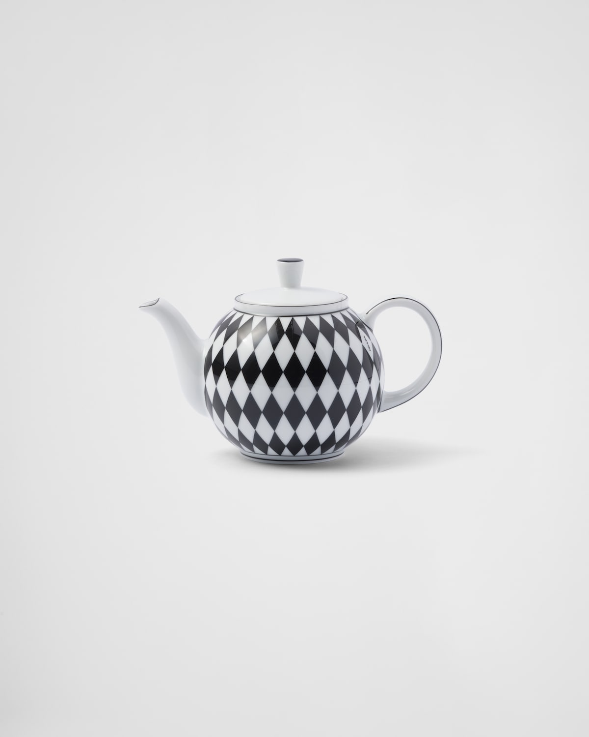 White/black Porcelain Teapot - Checkerboard | PRADA